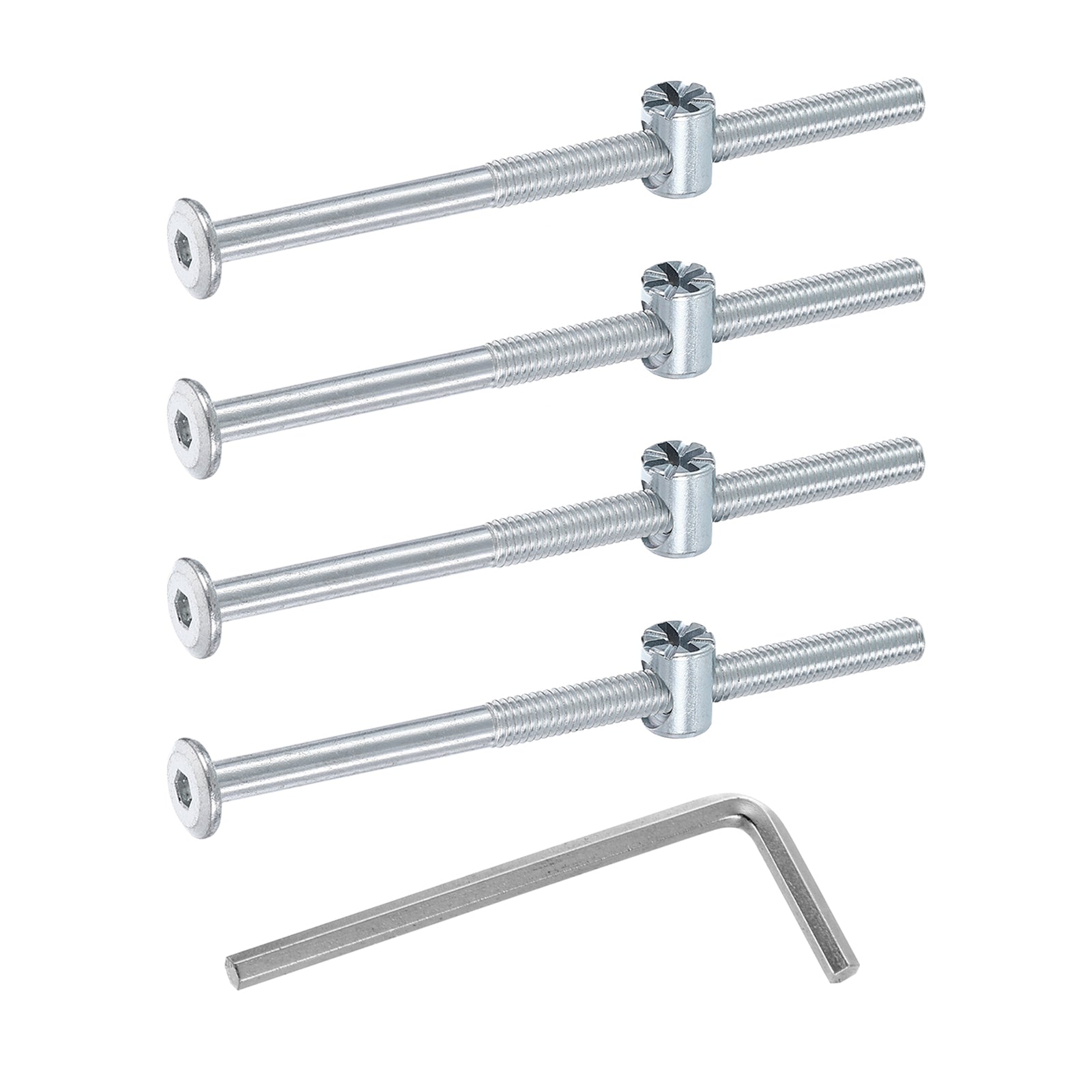 Uxcell 4Pcs Bed Frame Bolts, M6 x 100mm Hex Socket Head Screws Bolts ...
