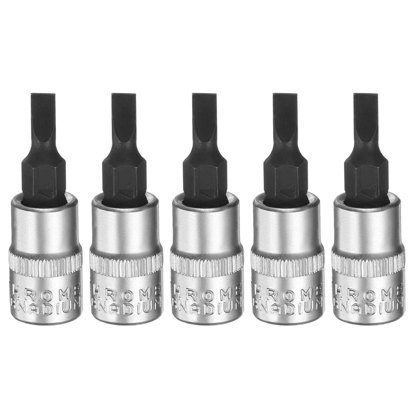 5pcs FD4 Slotted Bit Socket 1/4" Square Drive Flat Head Extension ...