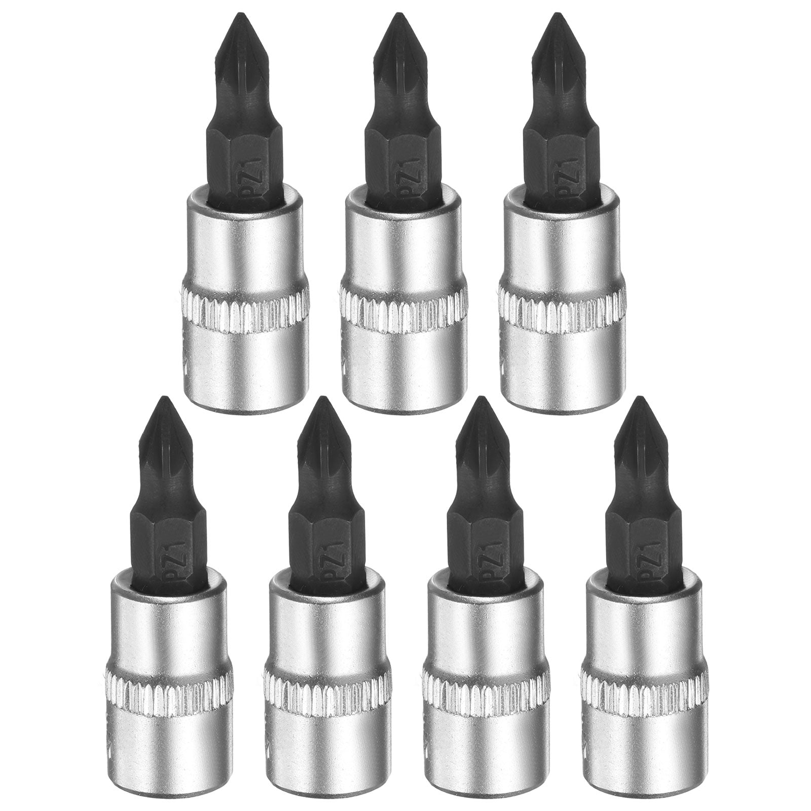 7pcs PZ1 Bit Socket 1/4" Square Drive Phillips Slotted Extension Impact ...