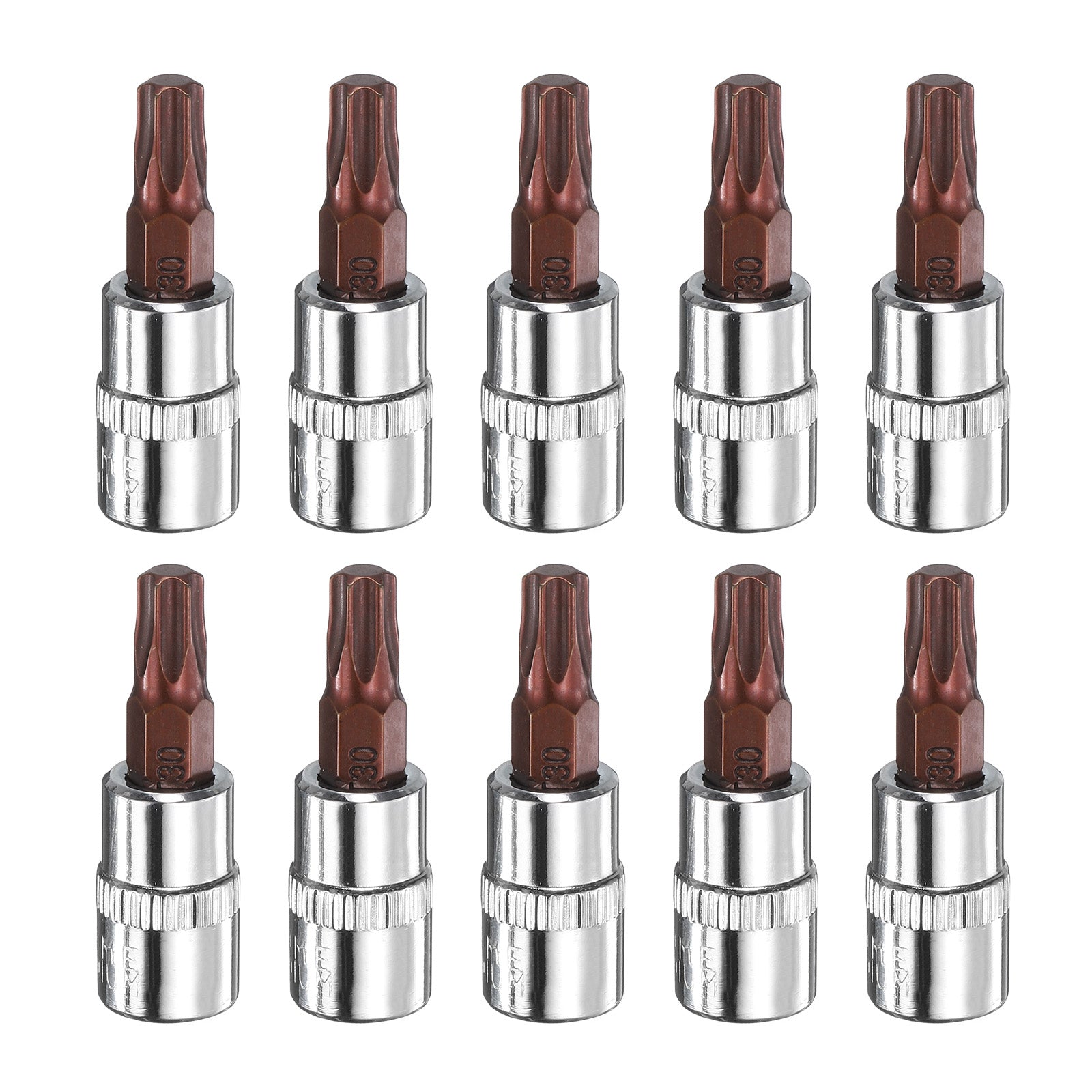 10pcs T30 Torx Bit Socket 1/4" Square Drive Extension Impact Bit, Red ...
