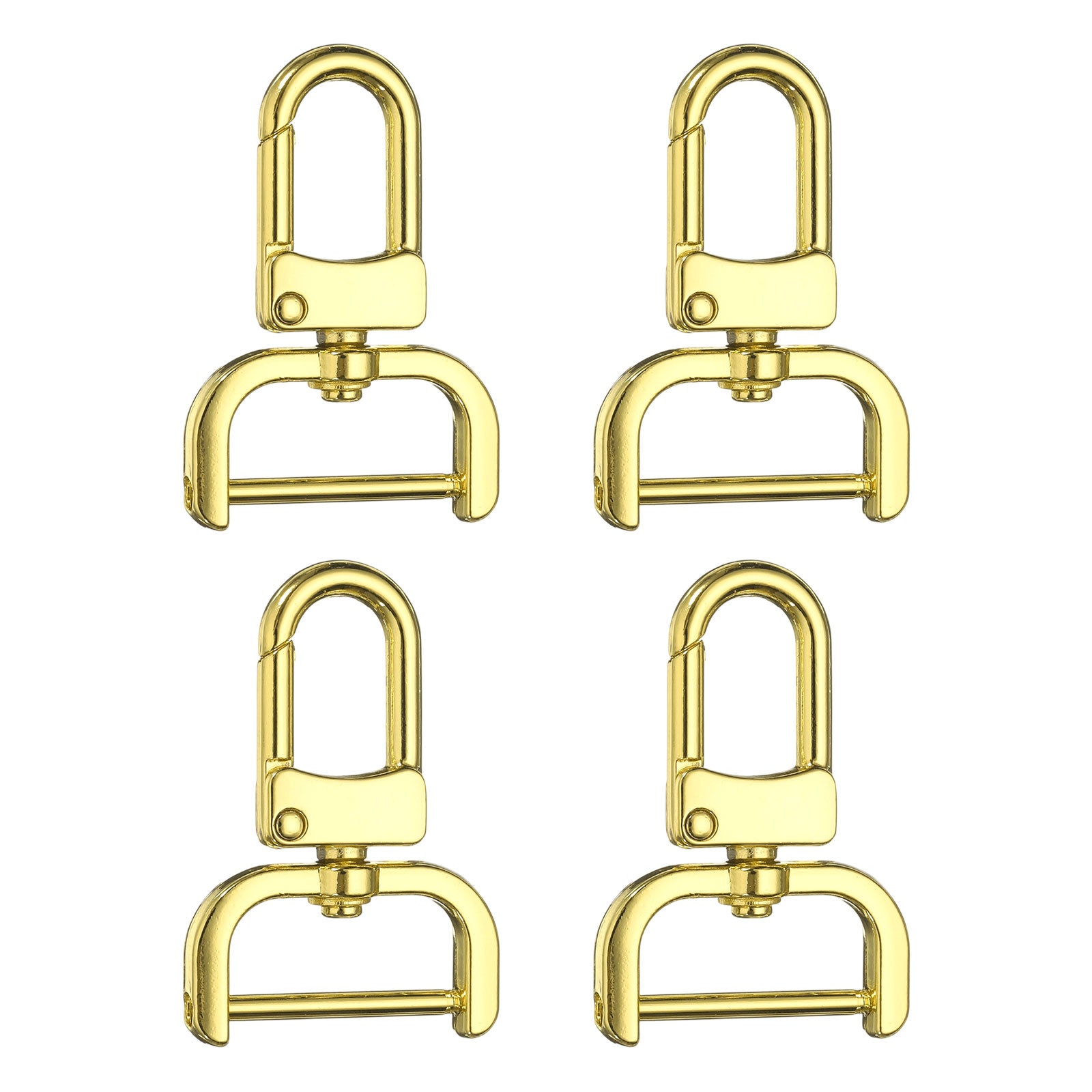 4pcs Detachable Snap Hook Swivel Clasp 1" Metal D-Rings Clasp, Gold ...
