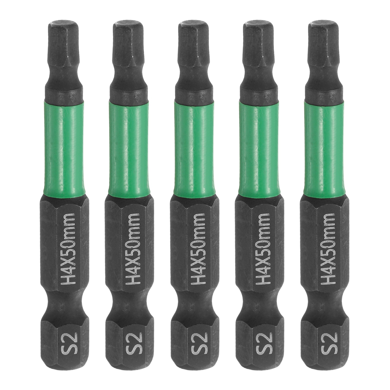 5pcs H4 Flat Hex Screwdriver Bit 4mm Tip 1/4" Shank 2" Long Black ...