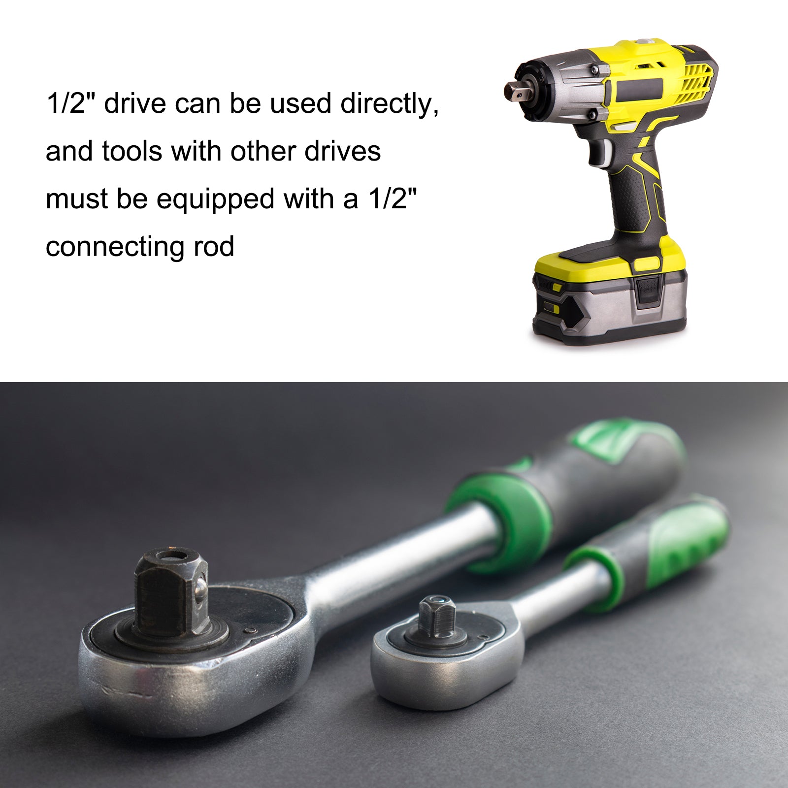 H12 Hex Bit Socket 55mm/2.17" Length 1/2" Square Drive Metric Extension ...