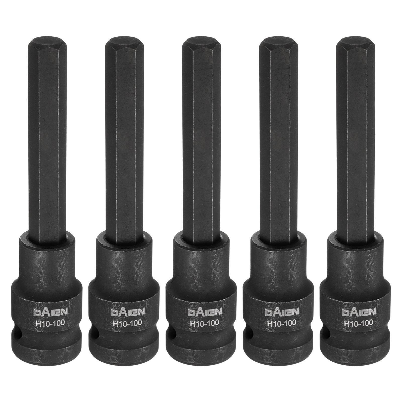 5pcs H10 Hex Bit Socket 100mm/3.94" Length 1/2" Square Drive Metric ...