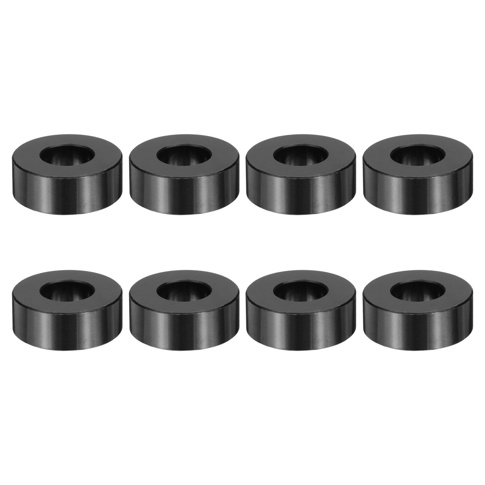 8pcs M12 Aluminium Spacers, M12 IDx1" ODx3/8" Length, Black | Harfington