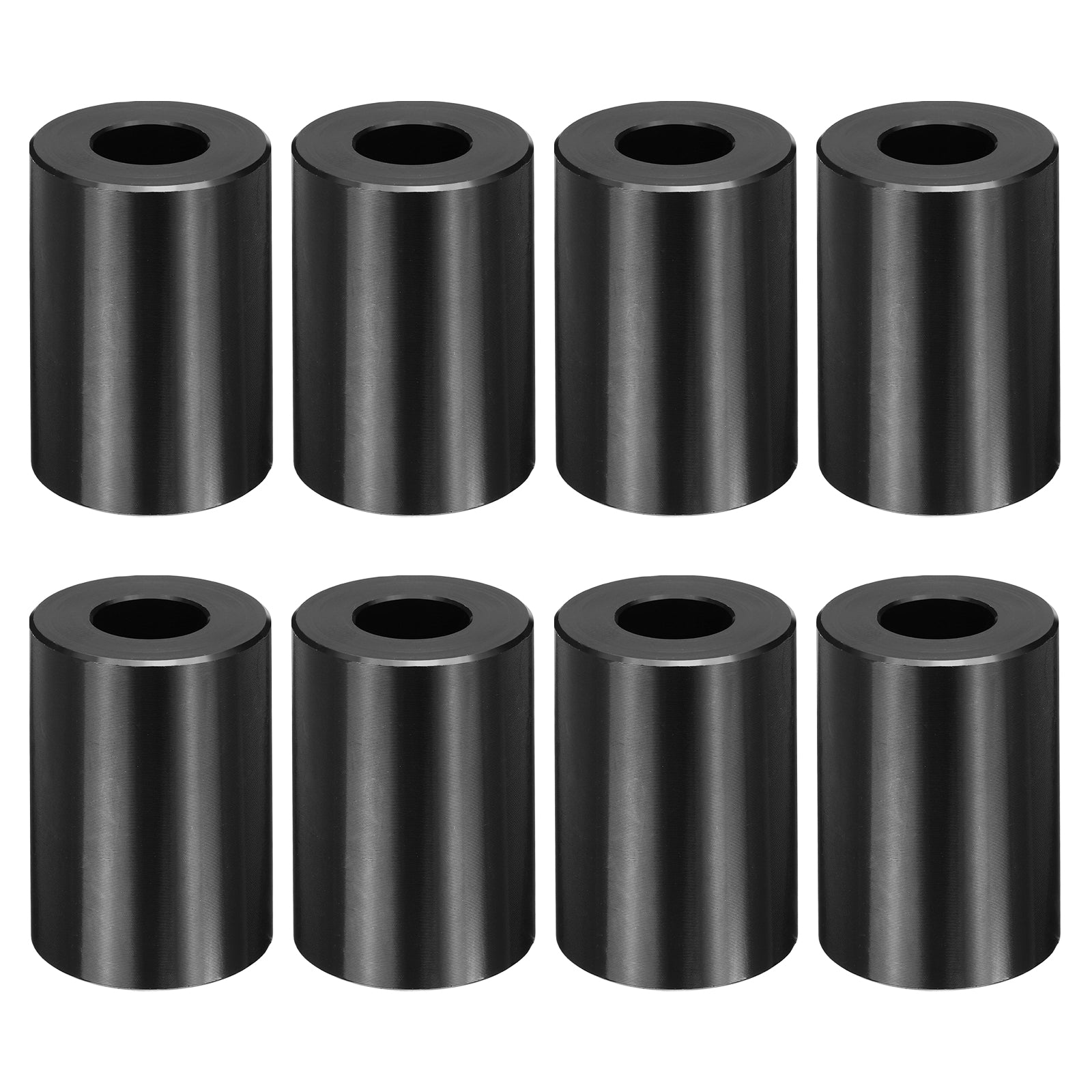8pcs M12 Aluminium Spacers, M12 IDx1" ODx1 1/2" Length, Black | Harfington
