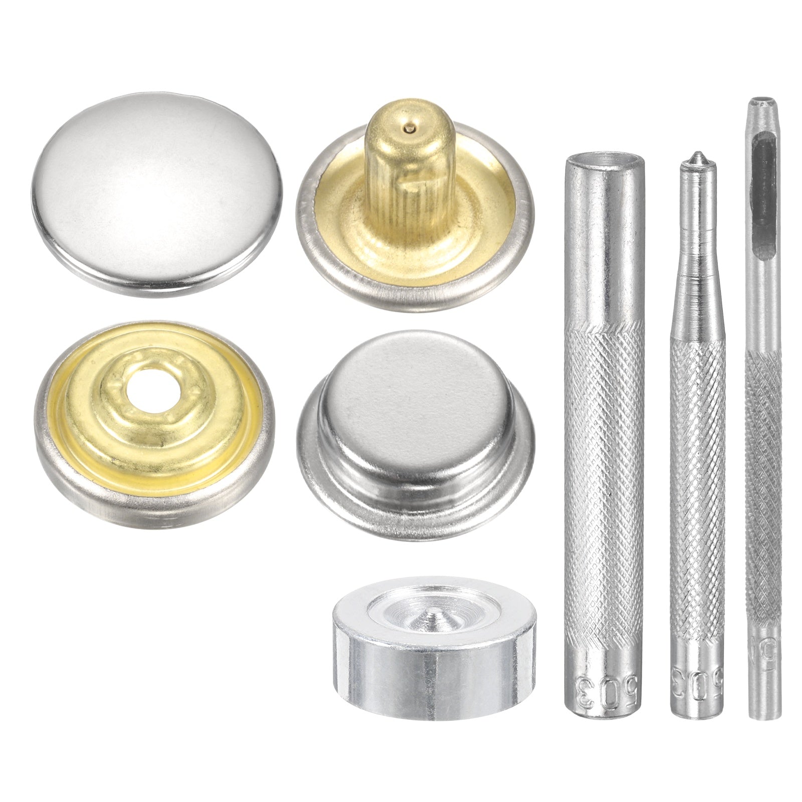 24Set 12.5mm Leather Snap Fastener Kit 2.83" Long W 4 Install Tools ...