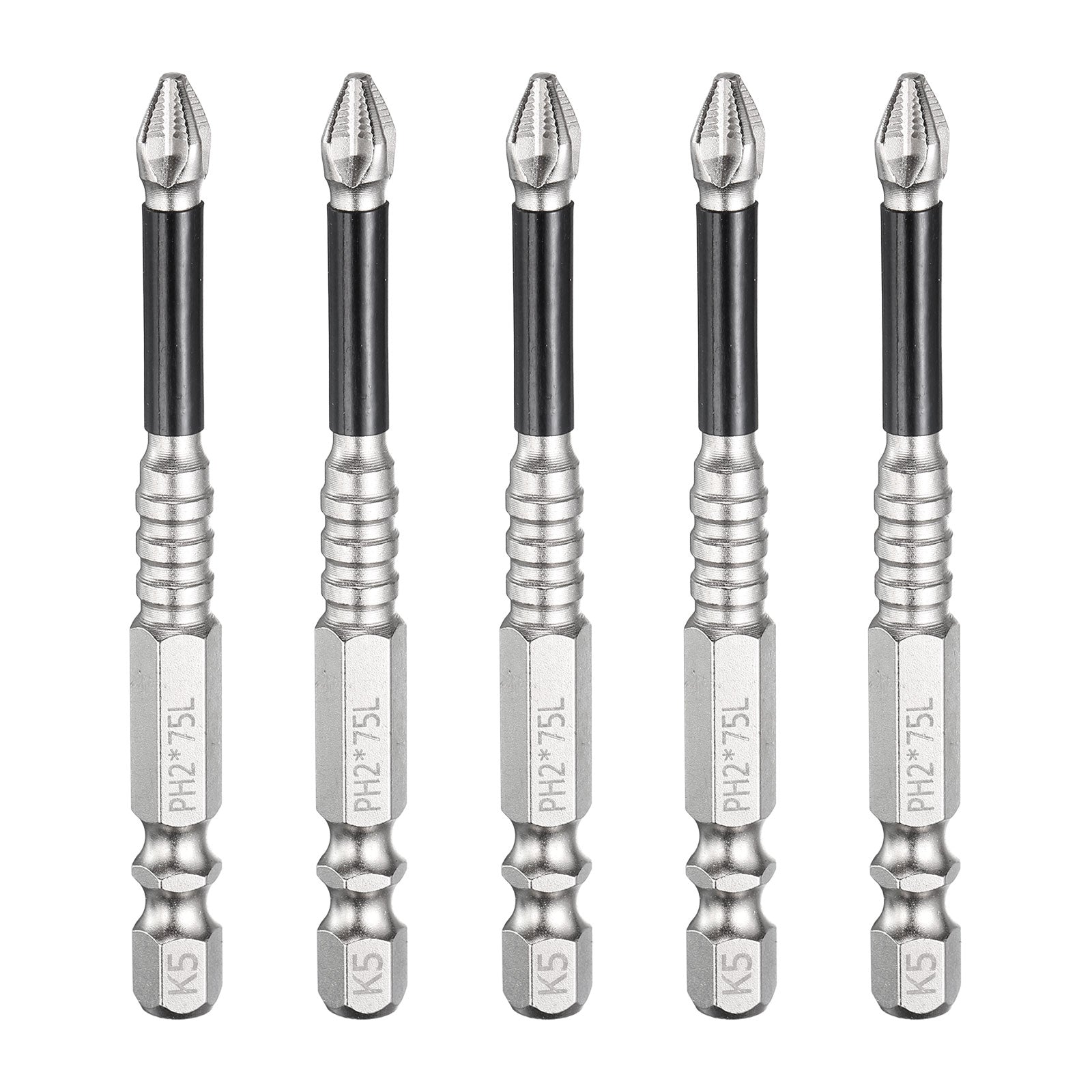 5pcs Anti Slip Phillips Impact Screwdriver Bit PH2 1/4" Shank 3" Long ...