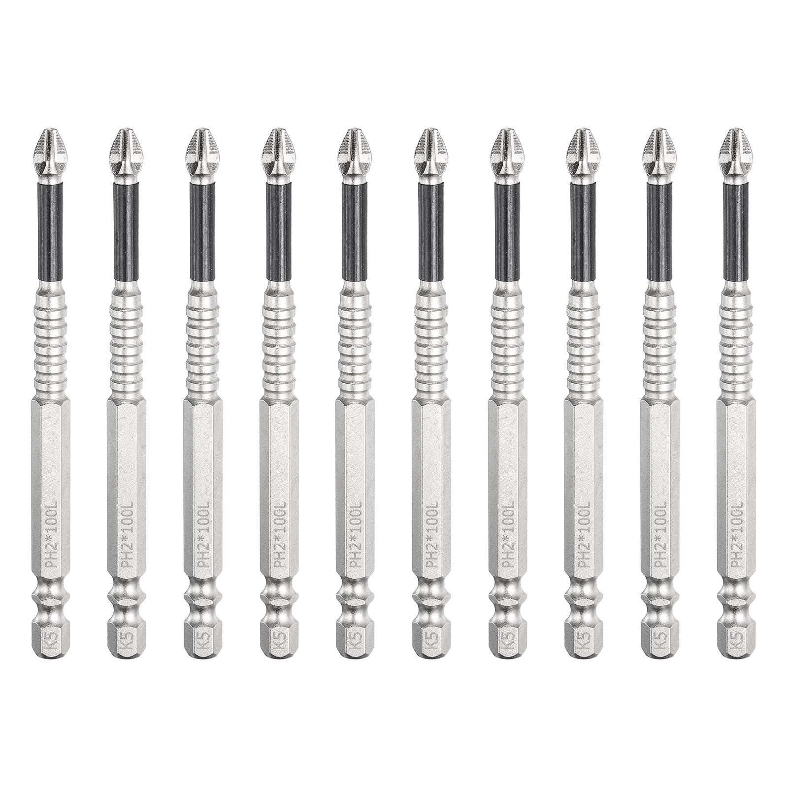 10pcs Anti Slip Phillips Impact Screwdriver Bit PH2 1/4" Hex Shank 4 ...