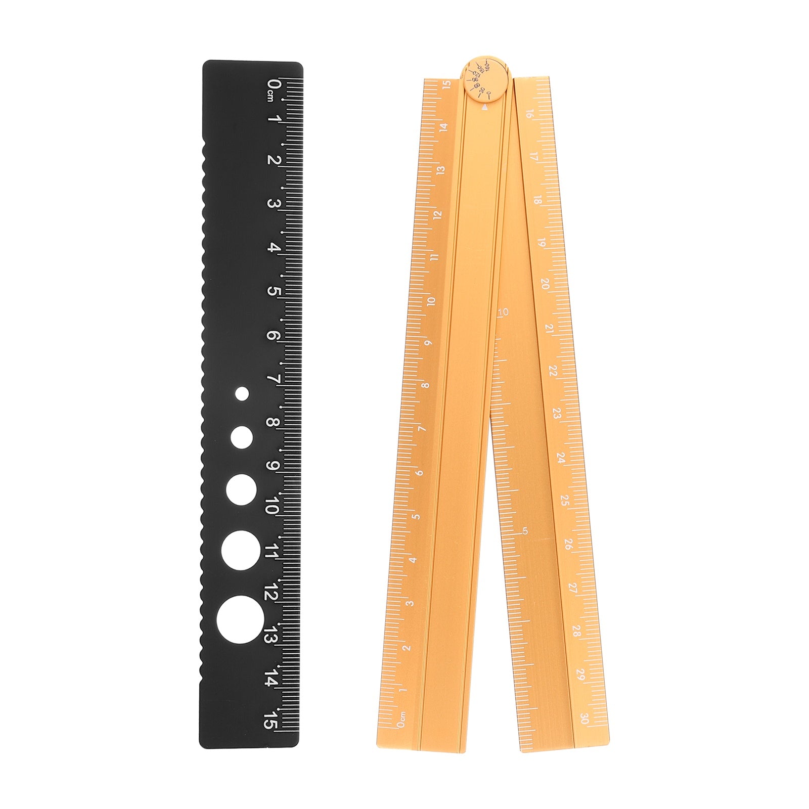 Folding and Straight Ruler Kit 30/15cm Metric Aluminum Alloy Ruler ...