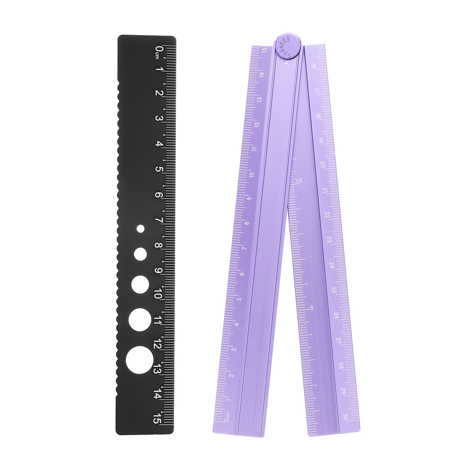Folding and Straight Ruler Kit 30/15cm Metric Aluminum Alloy Ruler ...
