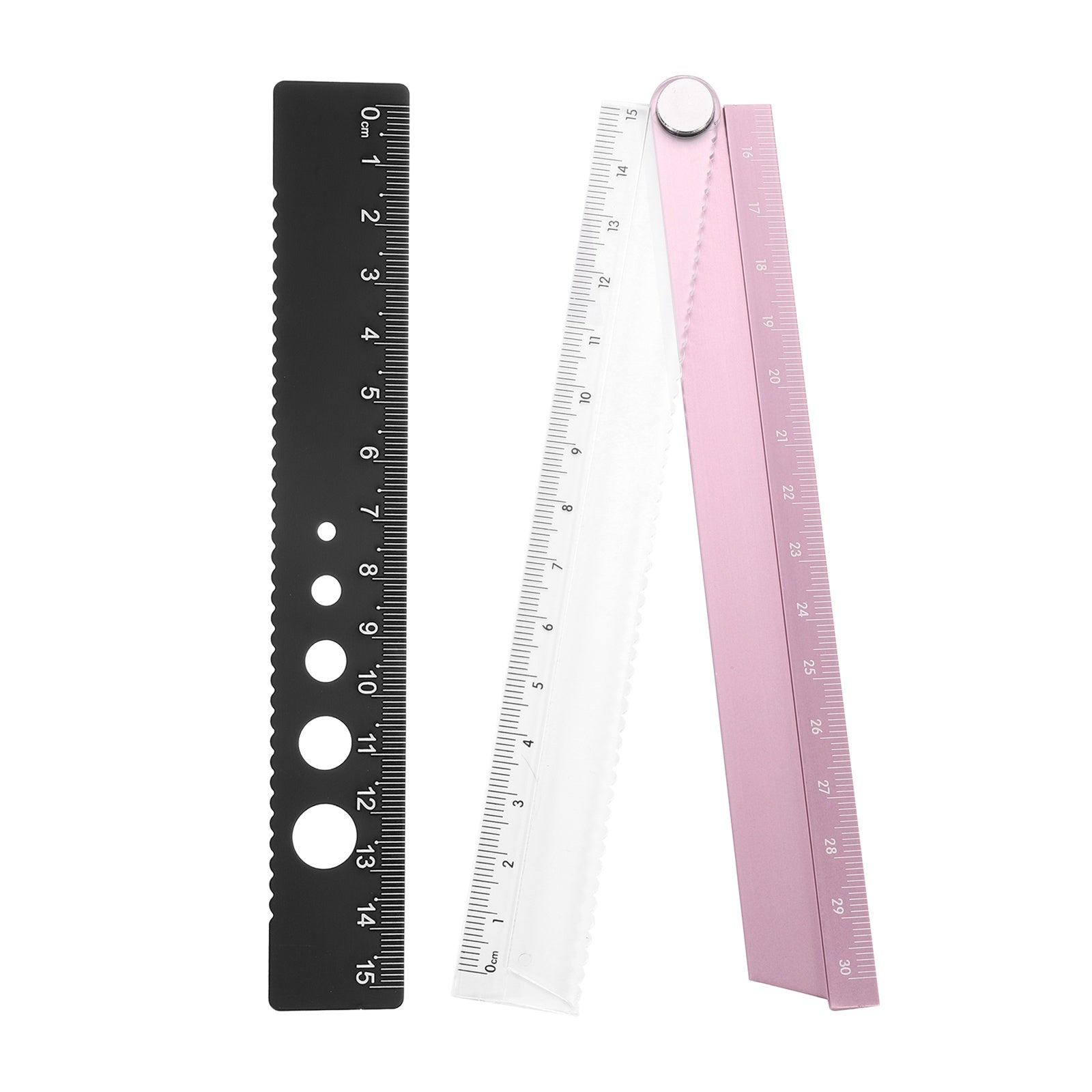 Folding and Straight Ruler Kit 30/15cm Metric Aluminum Alloy Ruler ...