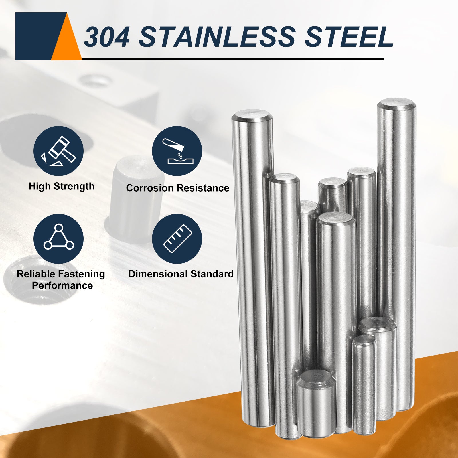 50pcs Dowel Pins M2(2mm) x 30mm Stainless Steel Shelf Support Peg Pin ...