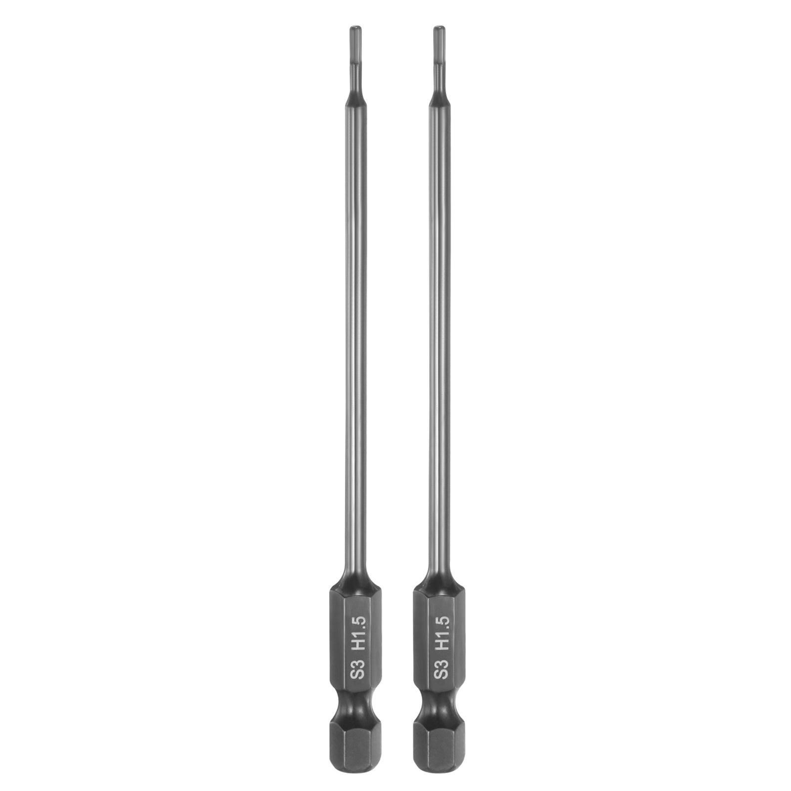 2pcs Flat Hex Screwdriver Bit H1.5 Magnetic Tip 1/4" Hex Shank 4" Long ...