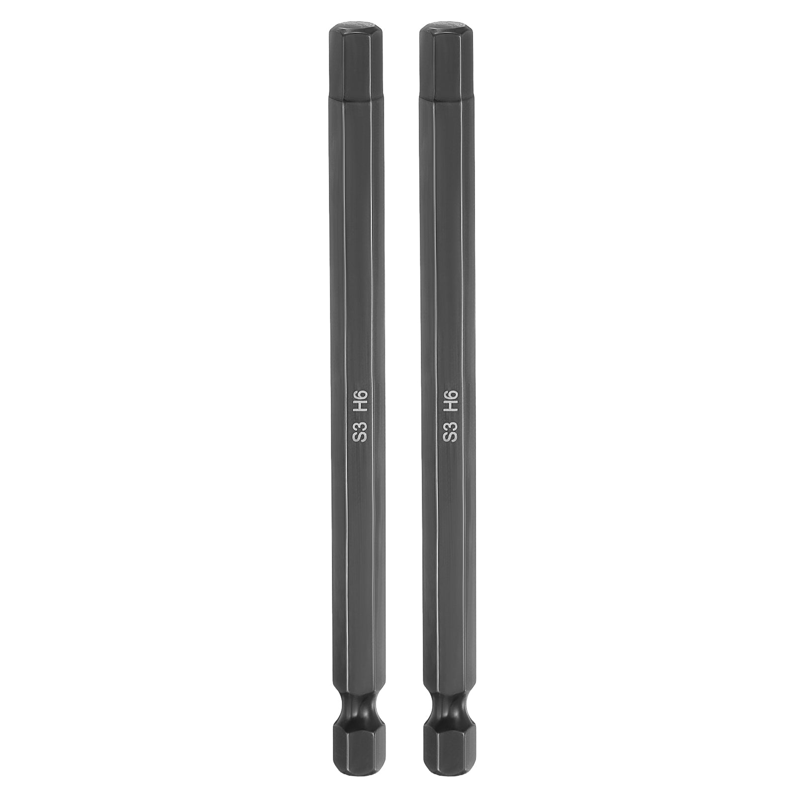 2pcs Flat Hex Screwdriver Bit H6 Magnetic Tip 1/4" Hex Shank 4" Long S3 ...