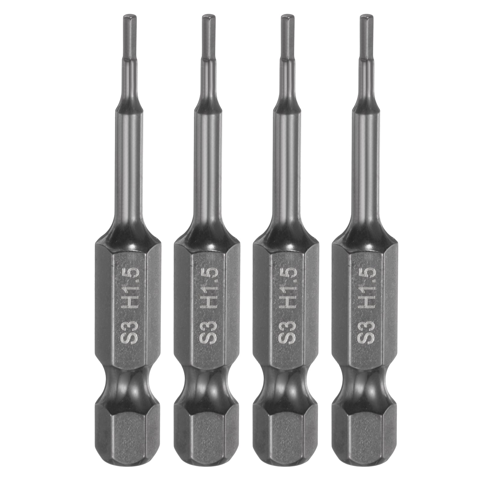 4pcs Flat Hex Screwdriver Bit H1.5 Magnetic Tip 1/4" Hex Shank 2" Long ...