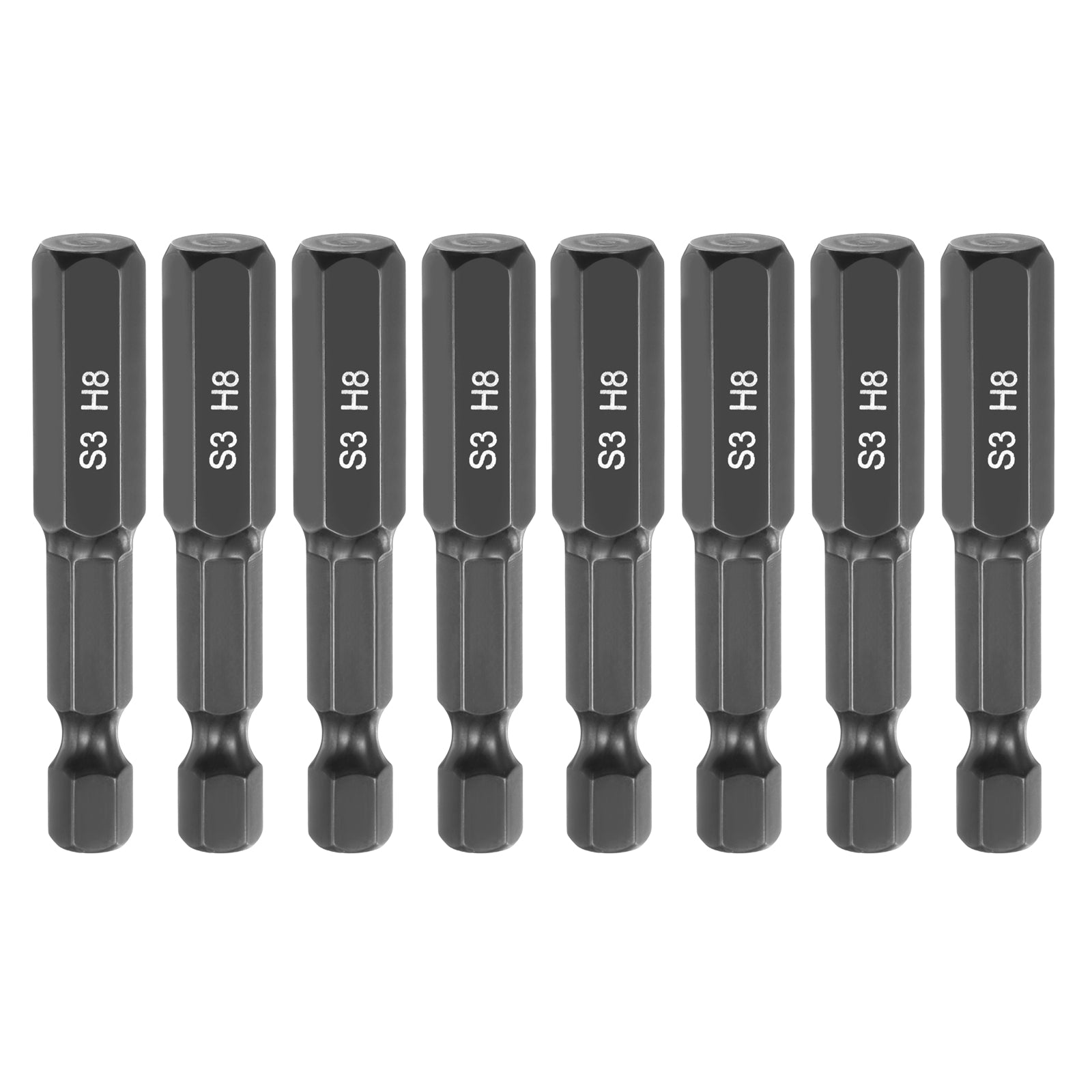 8pcs Flat Hex Screwdriver Bit H8 Magnetic Tip 1/4" Hex Shank 2" Long S3 ...