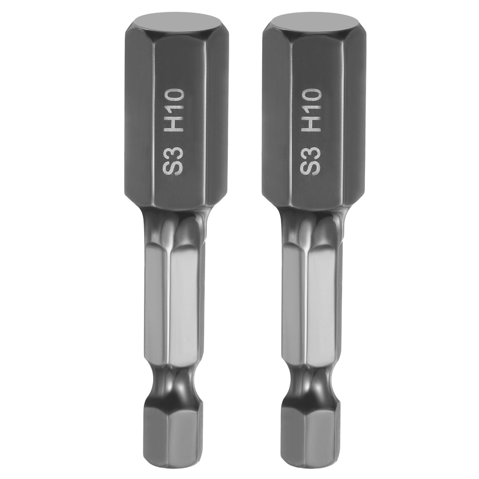 2pcs Flat Hex Screwdriver Bit H10 Magnetic Tip 1/4" Hex Shank 2" Long ...