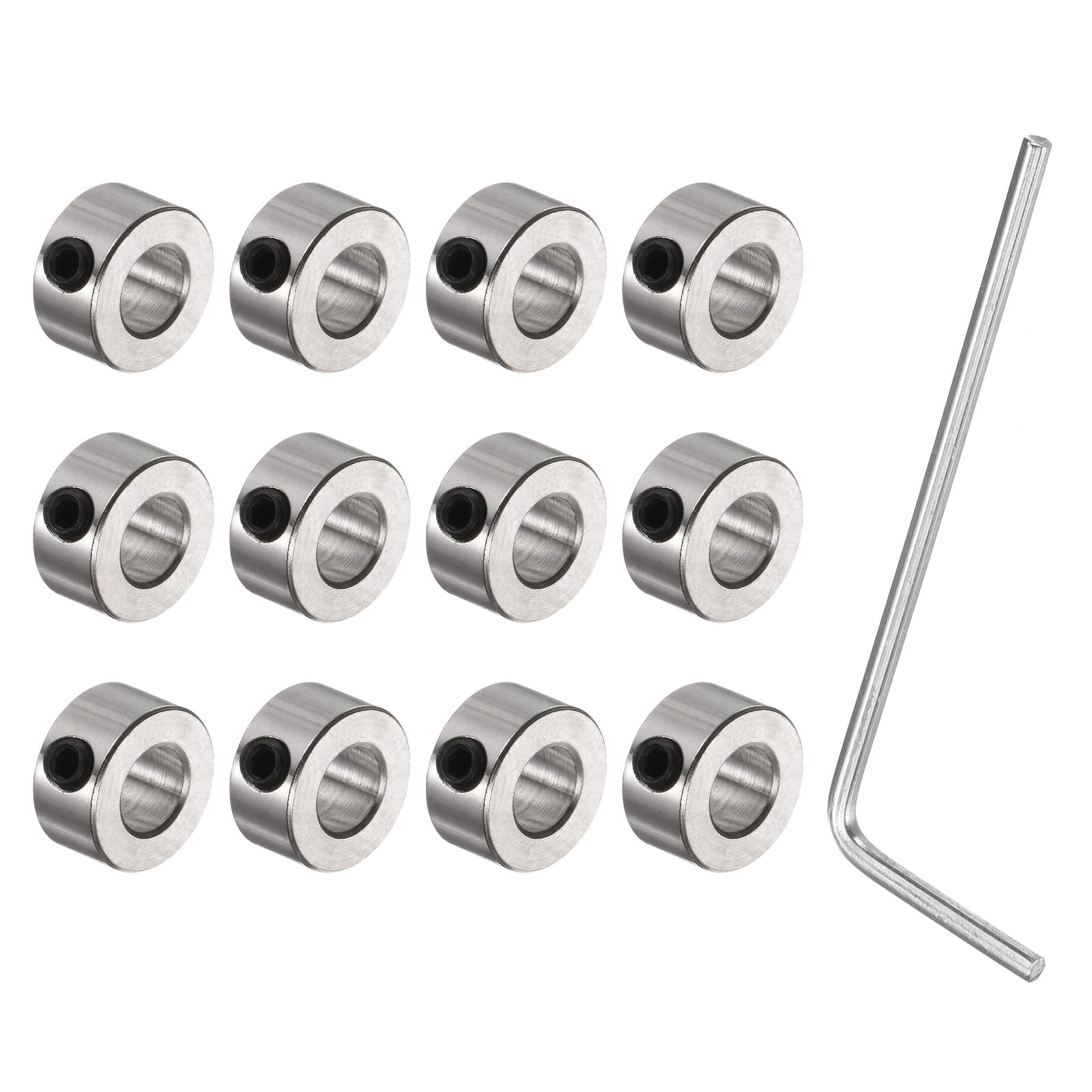 Uxcell 12Pcs Set Screw Collars 5.05mm ID, 10mm OD Gear Stopper Wheel ...