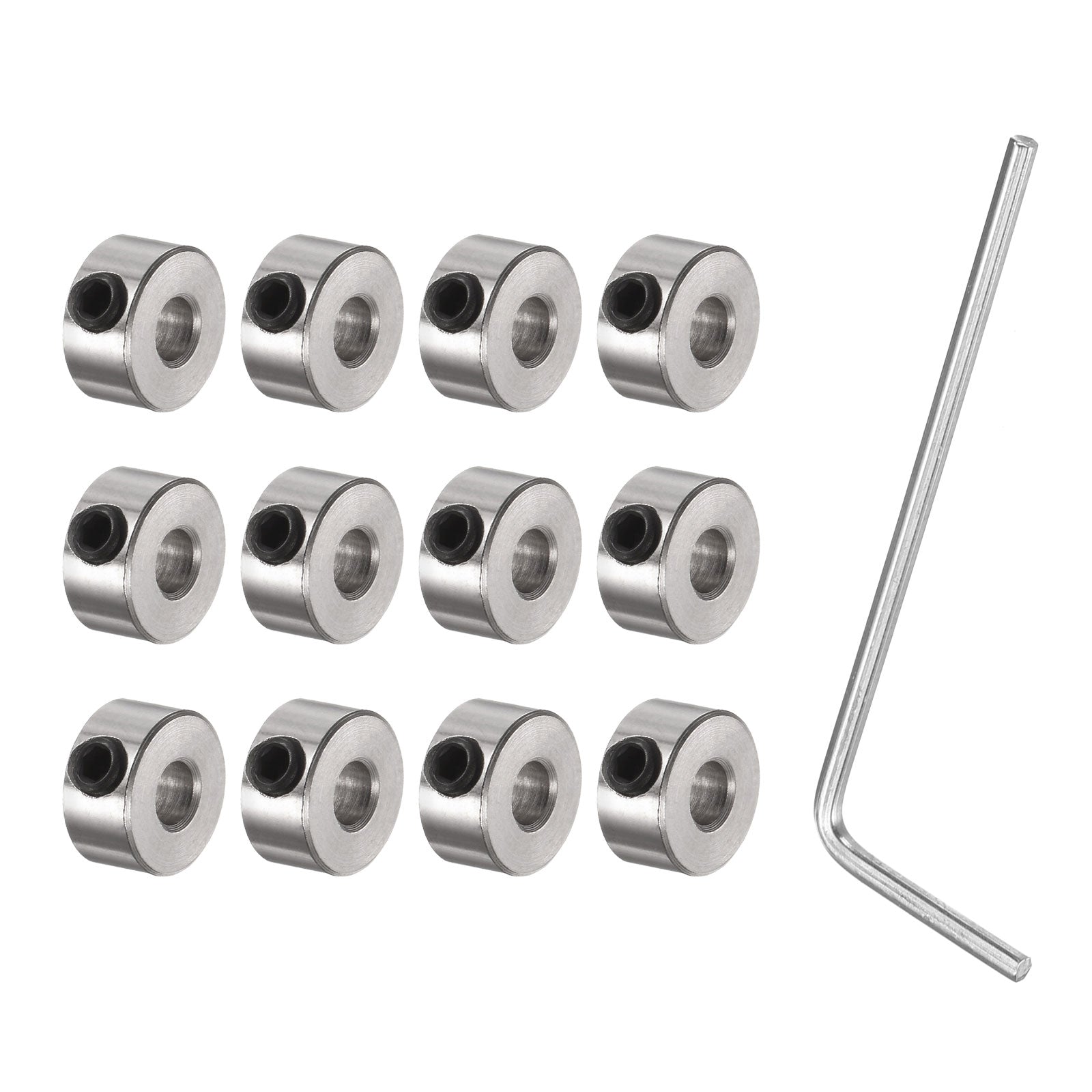 Uxcell 12Pcs Set Screw Collars 3.05mm ID, 8mm OD Gear Stopper Wheel ...