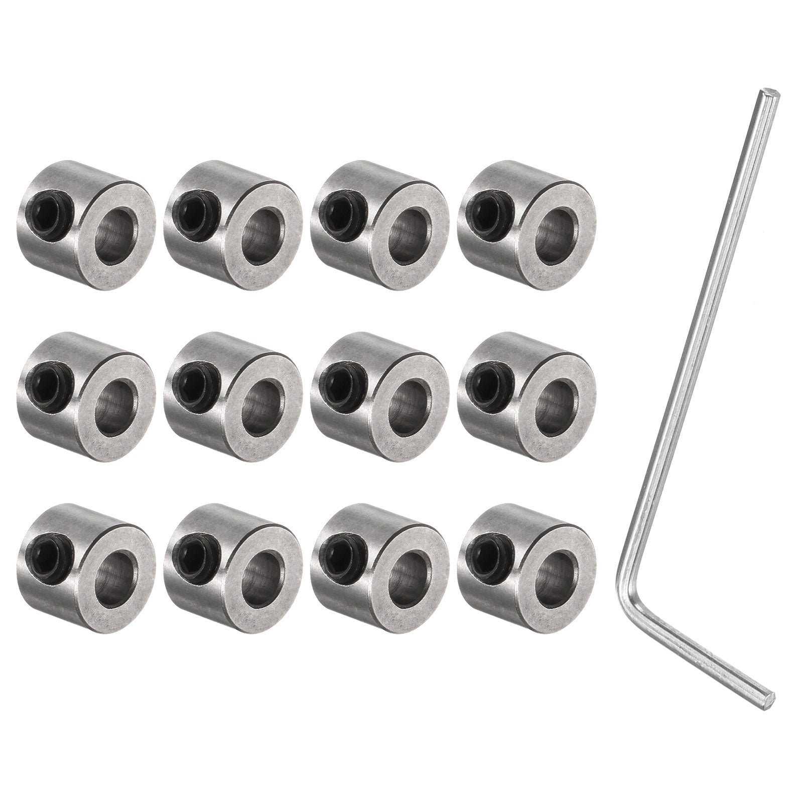 Uxcell 12Pcs Set Screw Shaft Collars 4mm ID Gear Stopper Wheel Collar ...