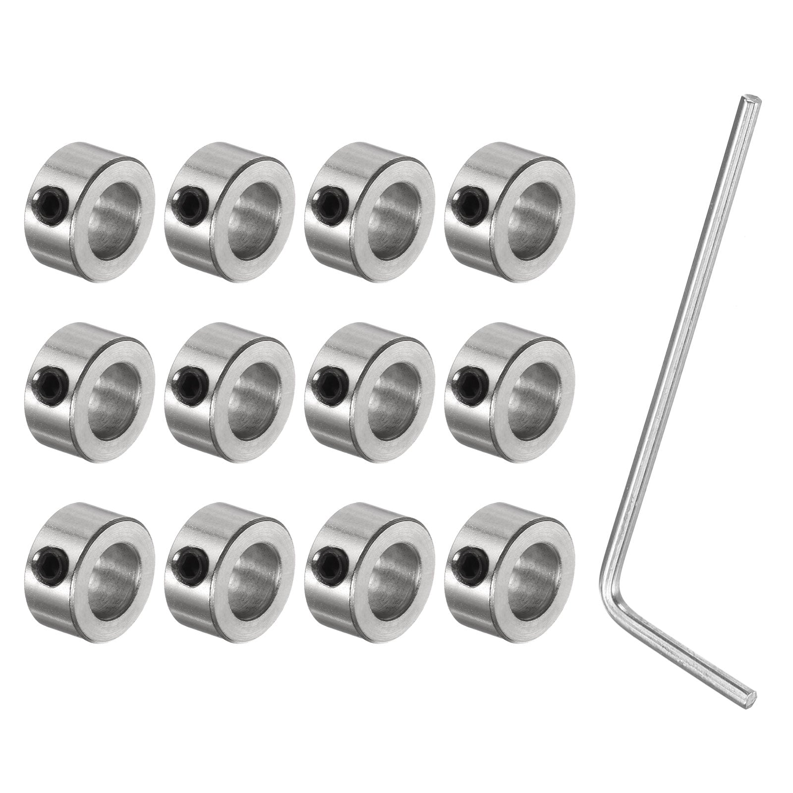 Uxcell 12Pcs Set Screw Shaft Collars 8mm ID Gear Stopper Wheel Collar ...