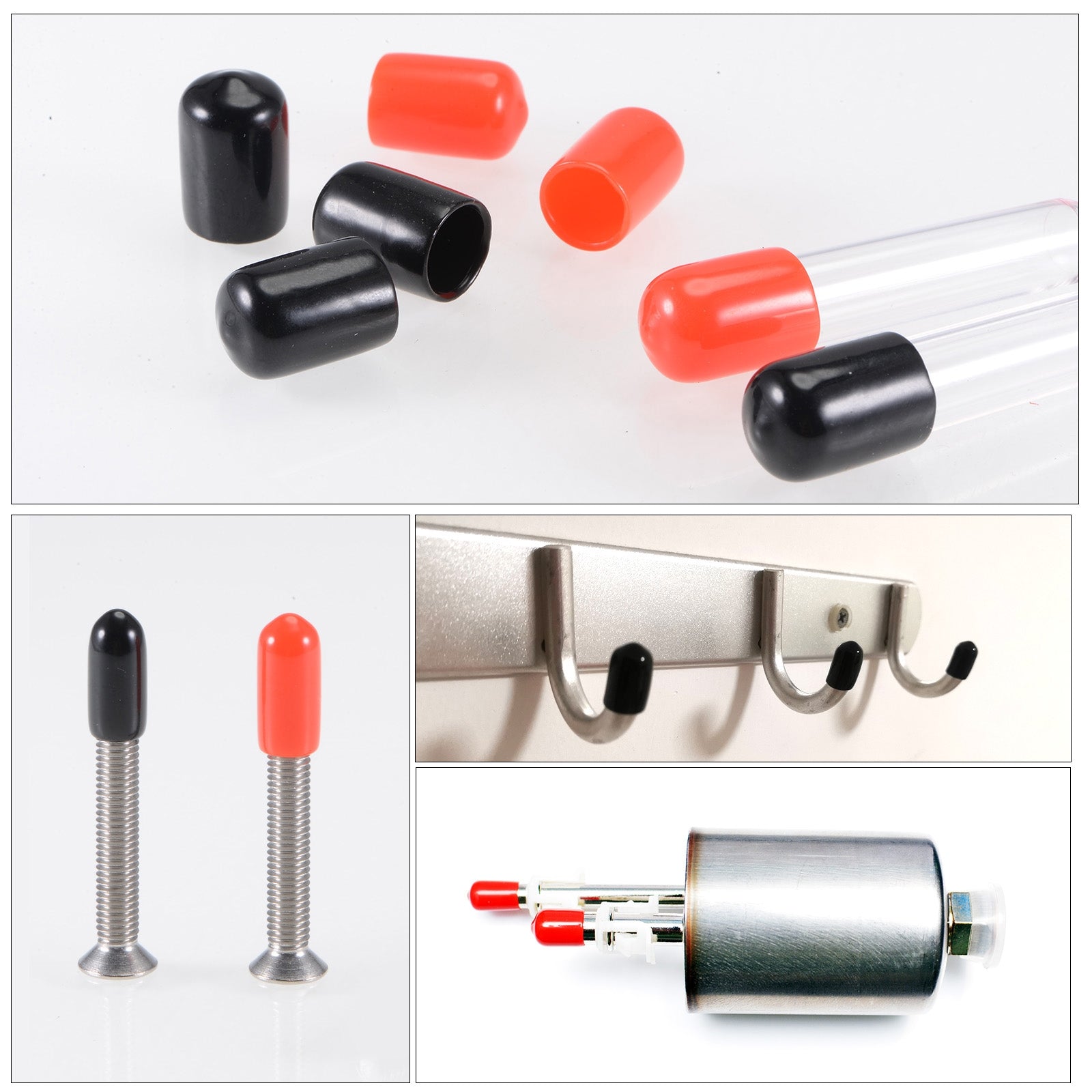 Uxcell 2pcs Rubber End Caps 180mm ID Vinyl Round Tube Bolt Cover ...