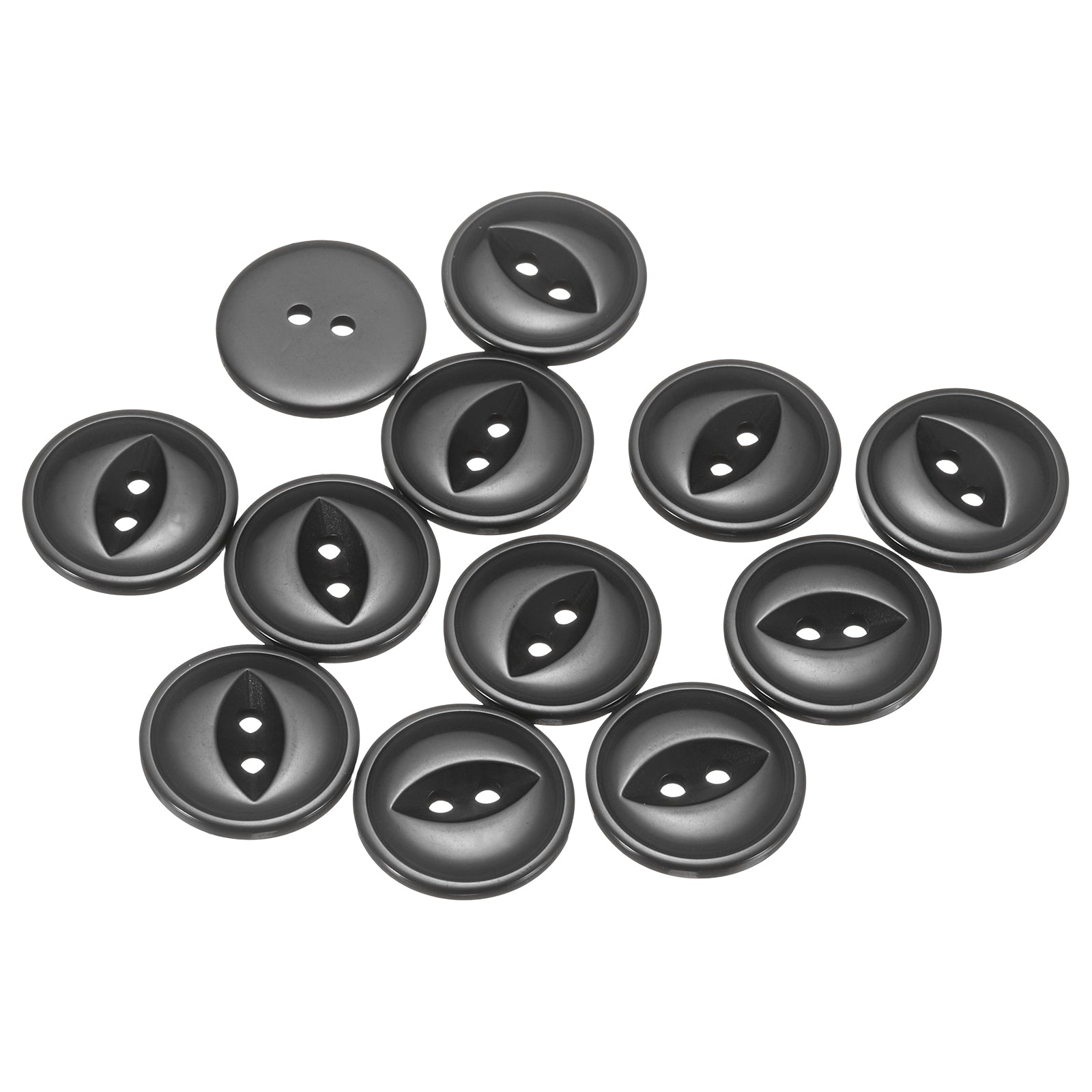 50pcs Black Round Sewing Buttons 20mm Resin 2-Hole Fish Eye Craft ...