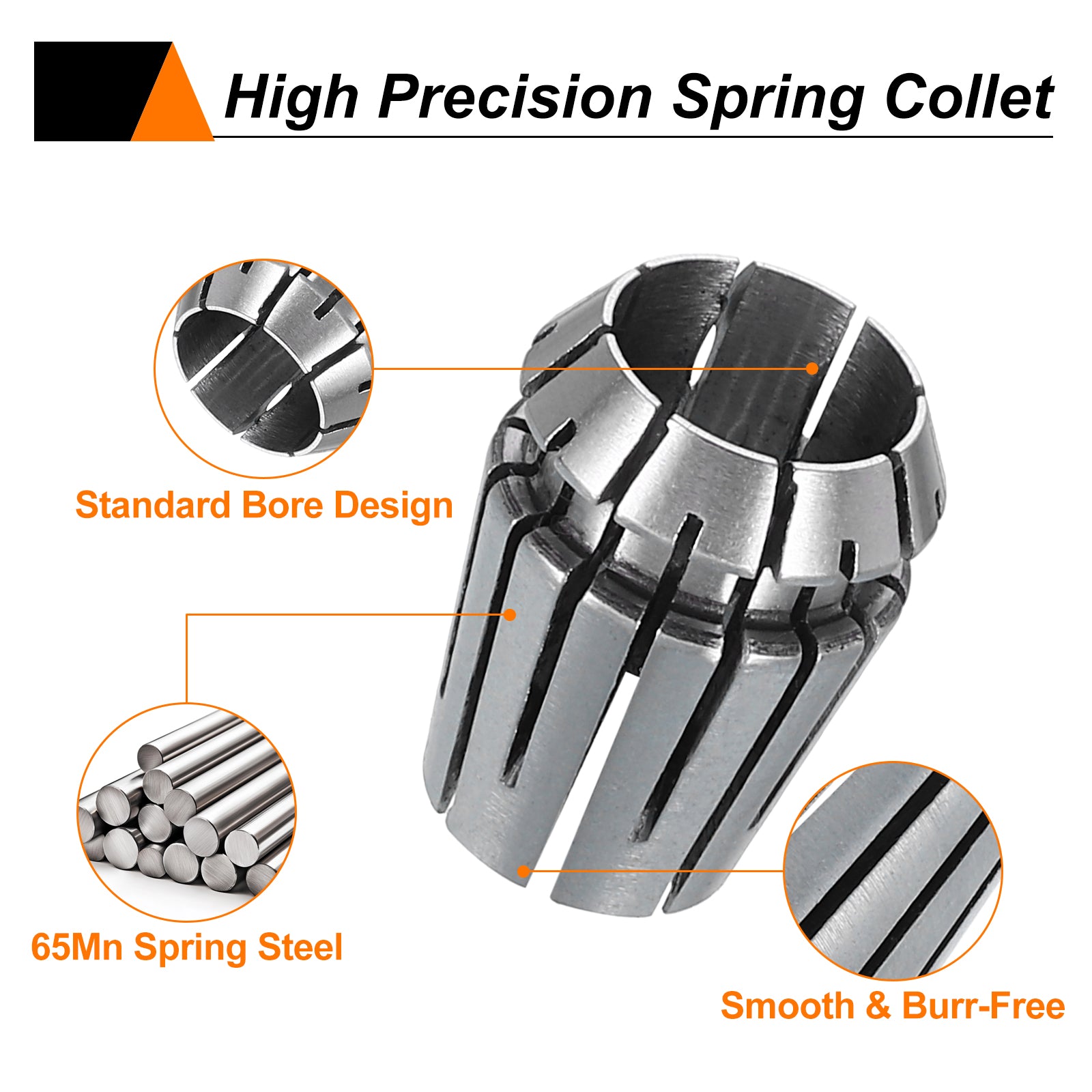 ER16 12mm Spring Collet 65Mn Spring Steel for CNC Engraving Milling ...