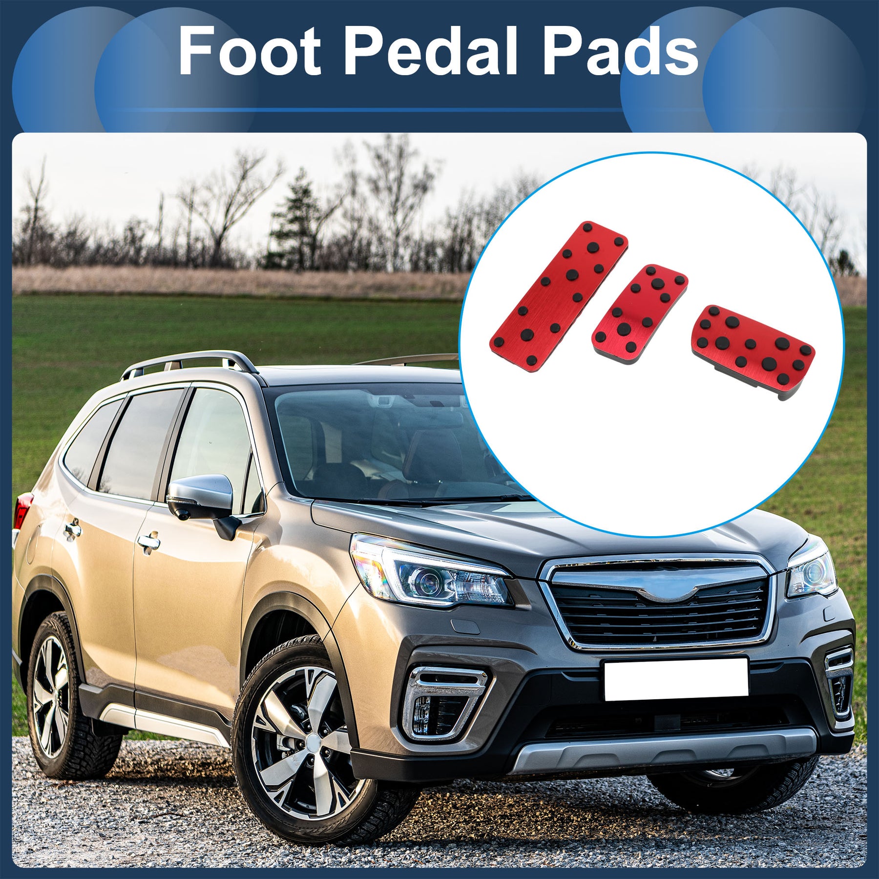 3 Pcs Automatic Foot Accelerator Pedal Covers for Subaru Forester 2003 ...