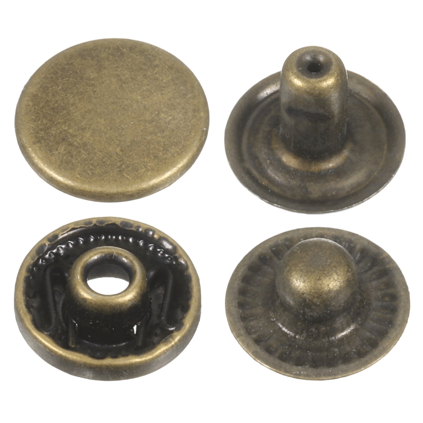 30Set Press-Stud Cap Button 10mm Metal Snap Fastener for Leathers ...