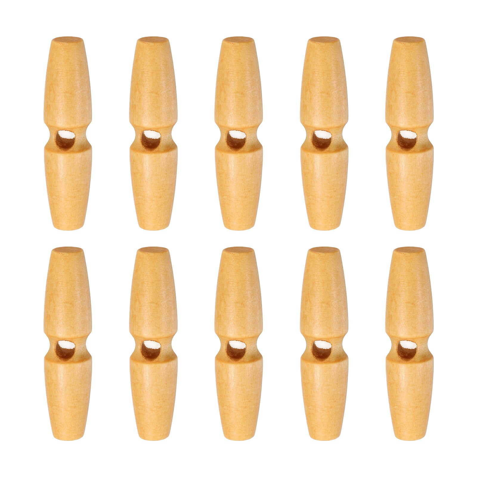 10pcs Wooden Toggle Buttons 60mm Single Hole Olive Sewing Button, Beige ...