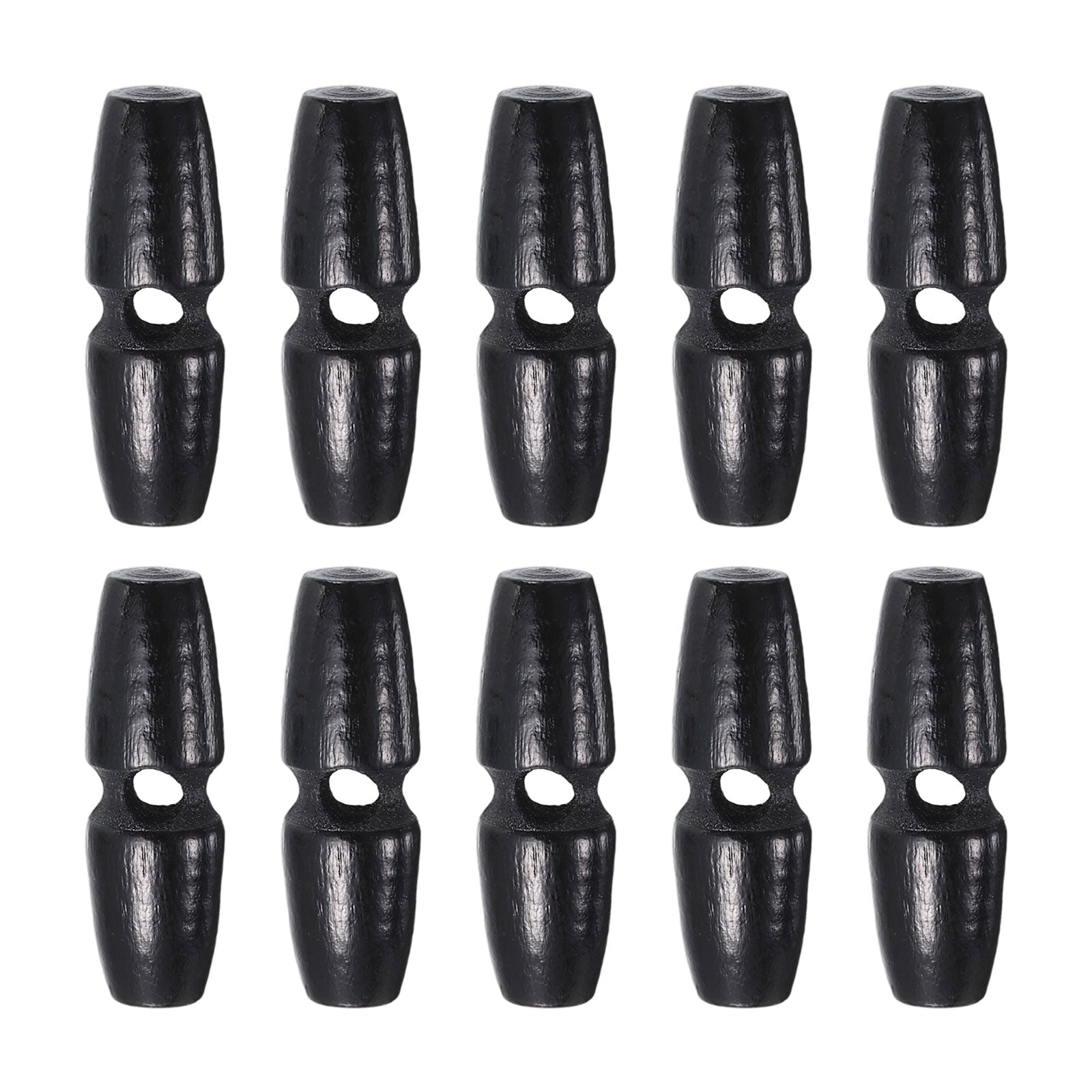 10pcs Wooden Toggle Buttons 30mm Single Hole Olive Sewing Button, Black ...