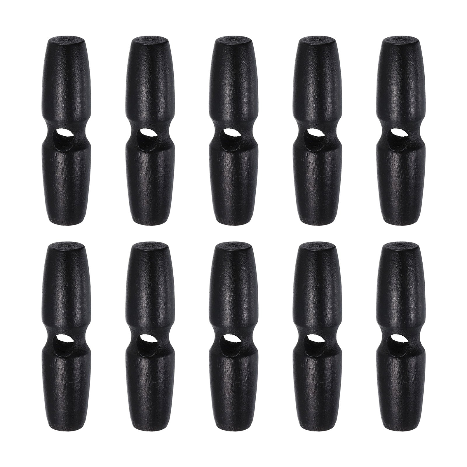 10pcs Wooden Toggle Buttons 55mm Single Hole Olive Sewing Button, Black ...