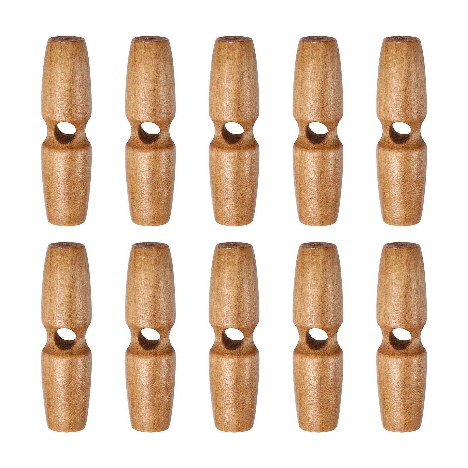10pcs Wooden Toggle Buttons 55mm Single Hole Olive Sewing Button, Light ...
