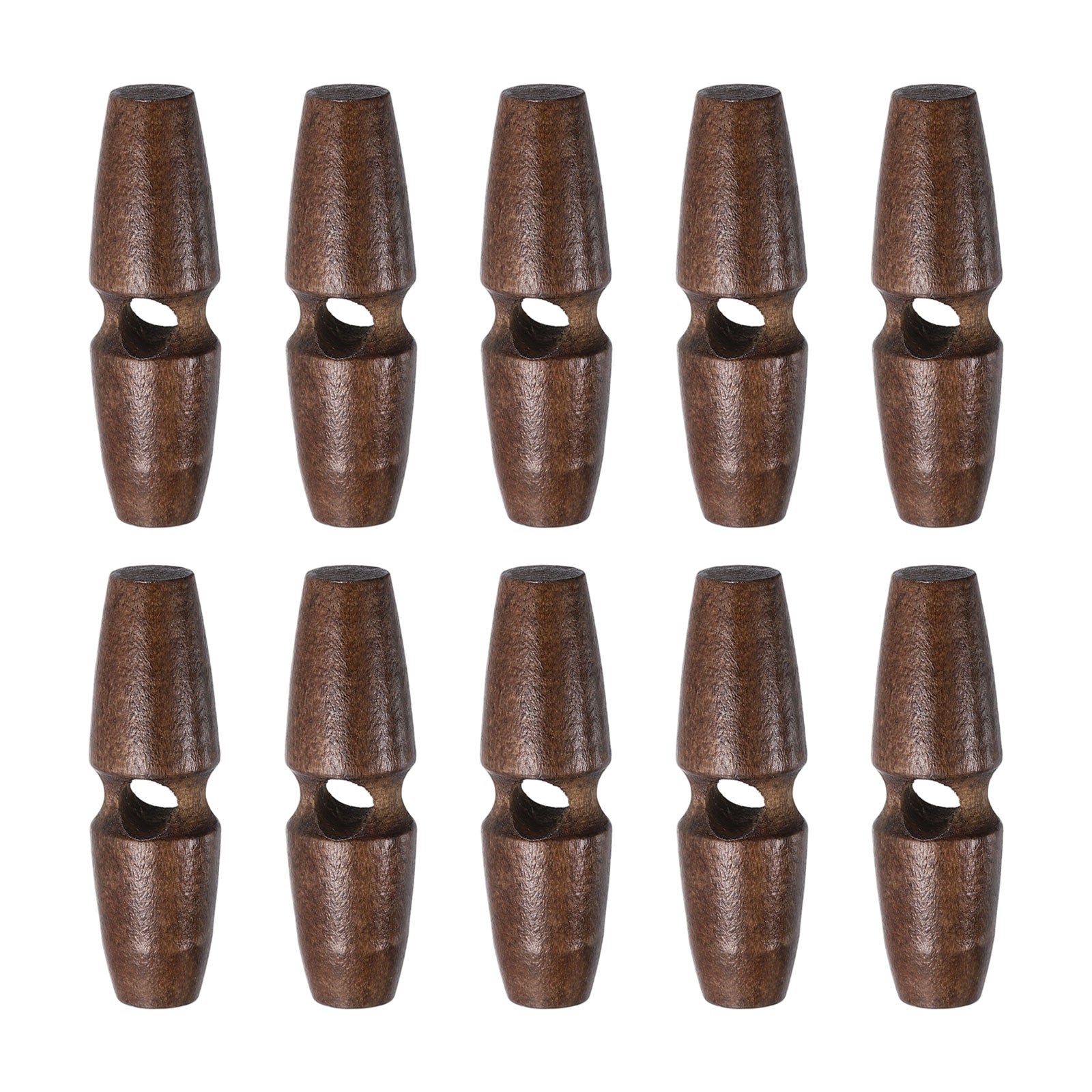 10pcs Wooden Toggle Buttons 45mm Single Hole Olive Sewing Button, Brown ...