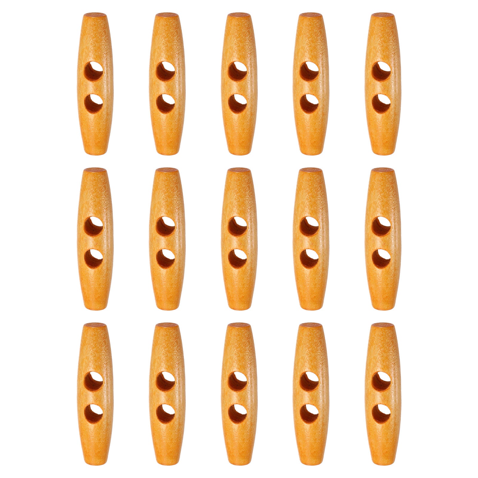 15pcs Wooden Toggle Buttons 55mm Double Hole Olive Sewing Button, Beige ...