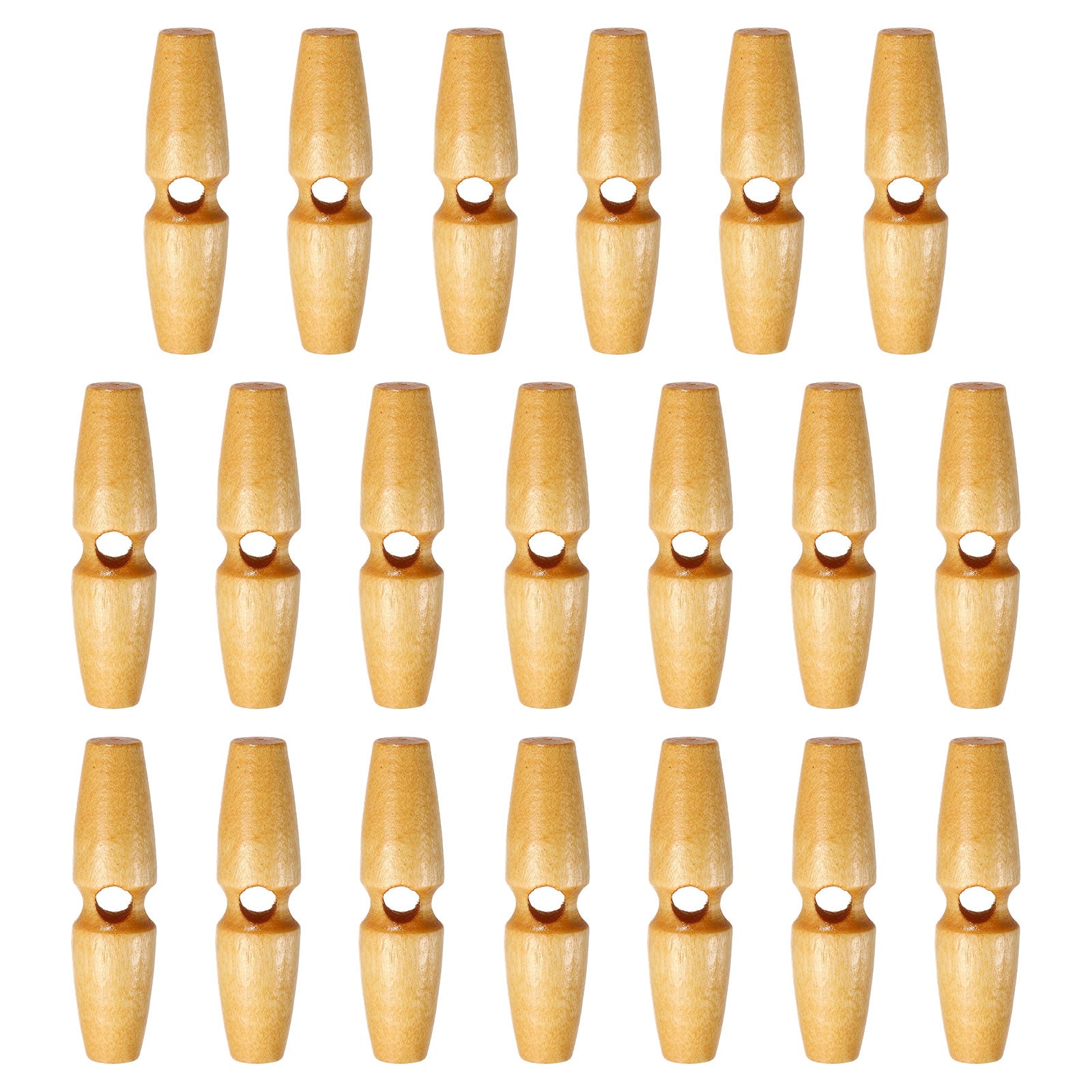 20pcs Wooden Toggle Buttons 50mm Single Hole Olive Sewing Button, Beige ...