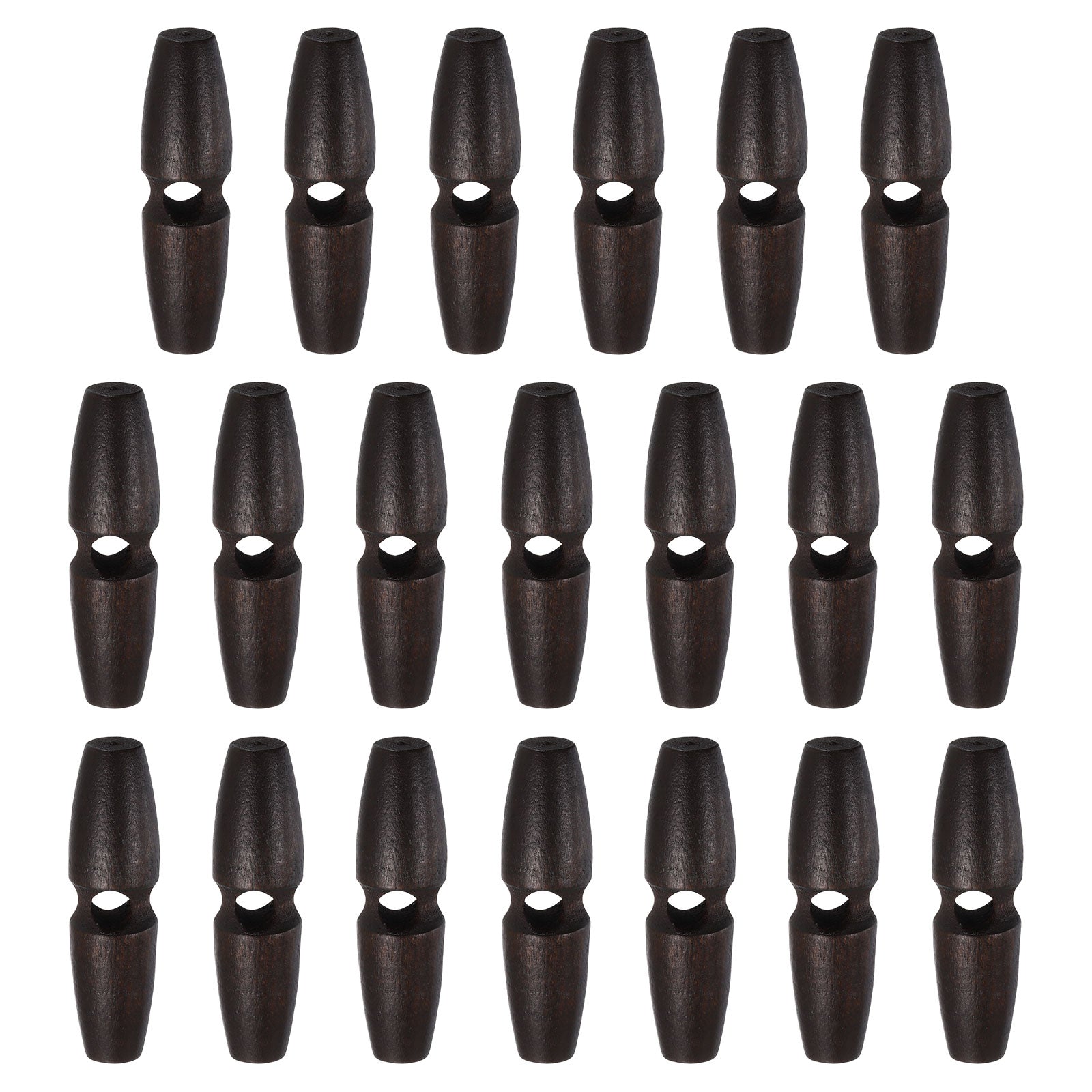 20pcs Wooden Toggle Buttons 45mm Single Hole Olive Sewing Button, Dark ...