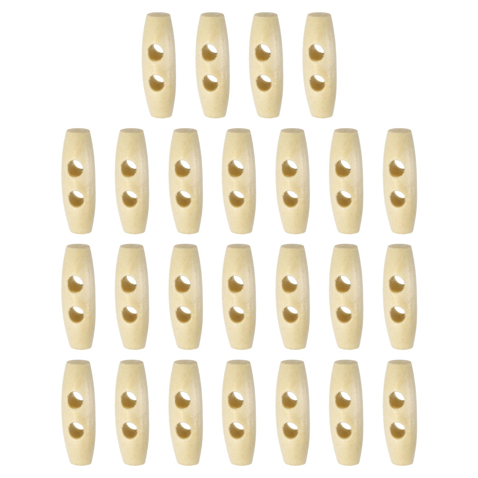 25pcs Wooden Toggle Buttons 30mm Double Hole Olive Sewing Button ...