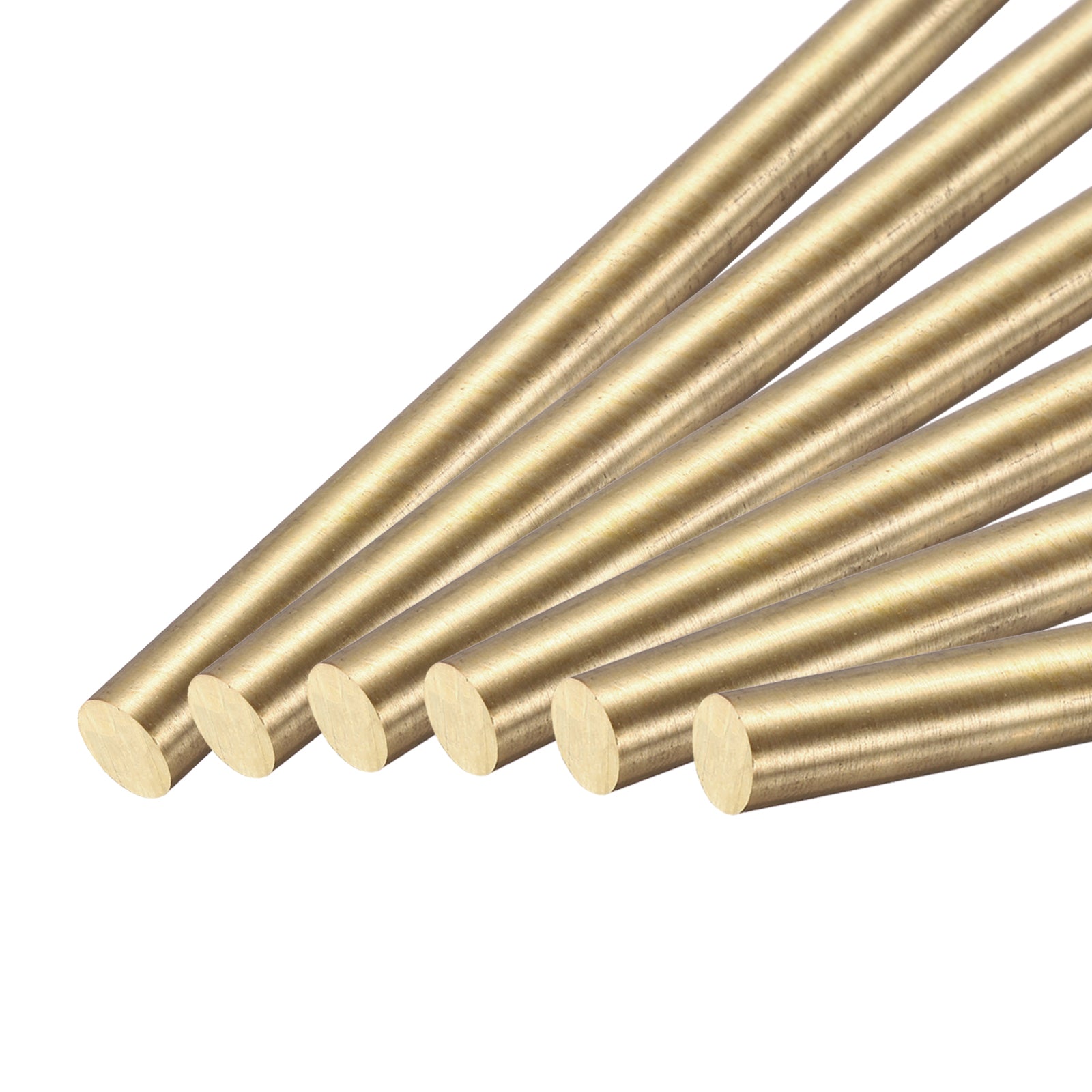 Uxcell 8mm x 200mm Brass Round Rod, Metal Solid Shaft Rods Lathe Bar ...
