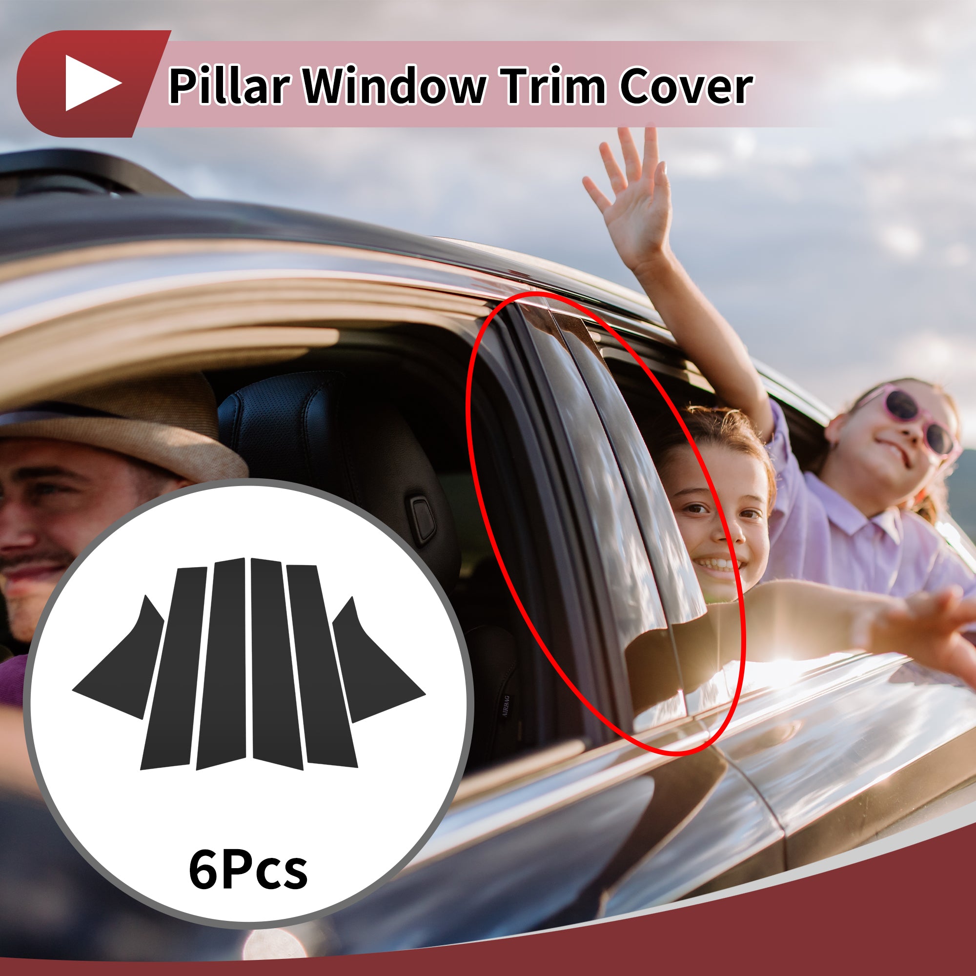 6 Pcs Car Door Pillar Window Trim for Honda Civic Hatchback 2016-2021 ...