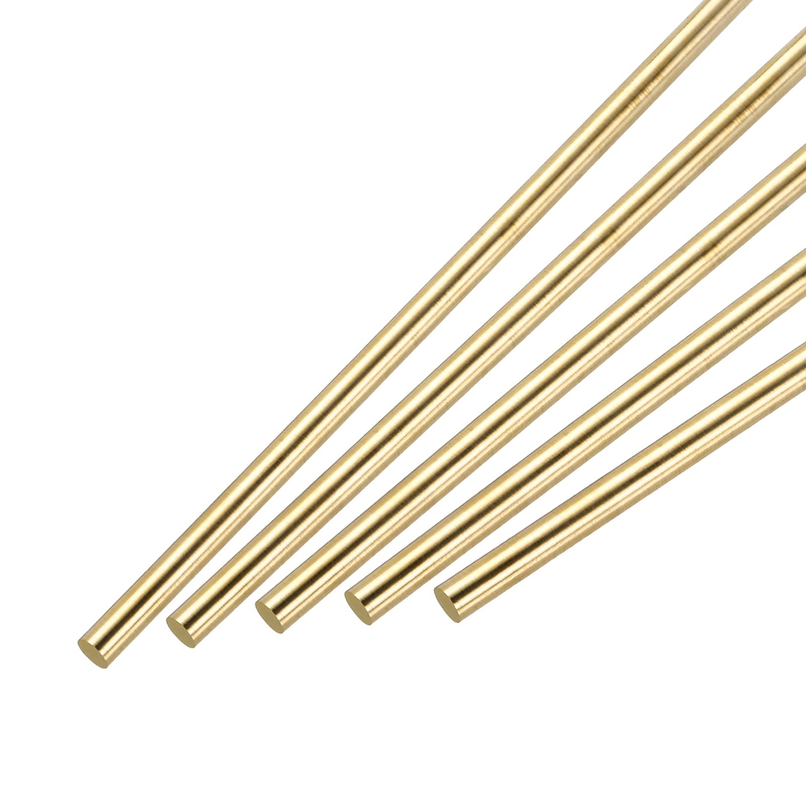 Uxcell 6.5mm x 200mm Brass Round Rod, Metal Solid Shaft Rods Lathe Bar ...