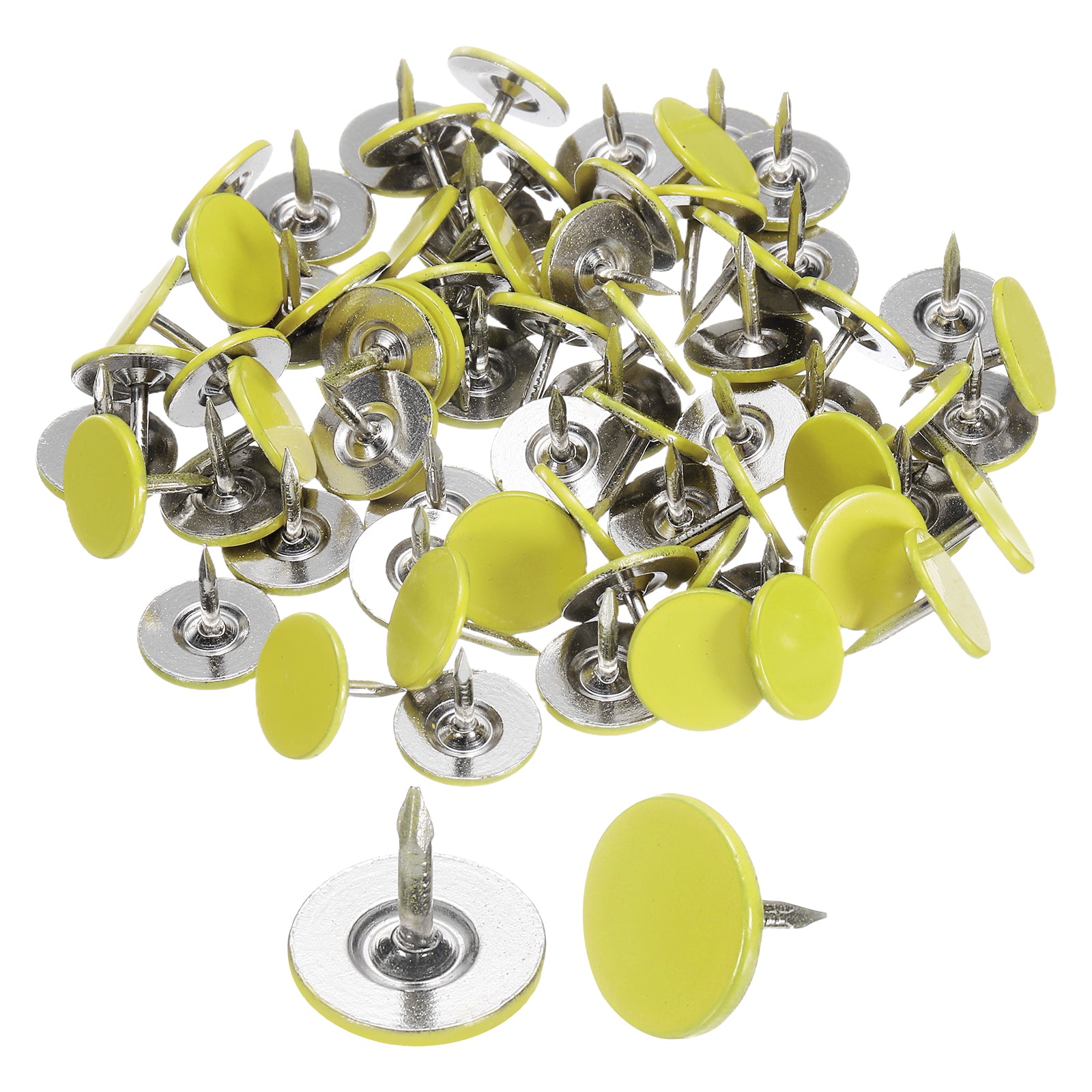 Uxcell 120Pcs Push Pins, 11mmx10mm Round Flat Head Decorative Thumb ...