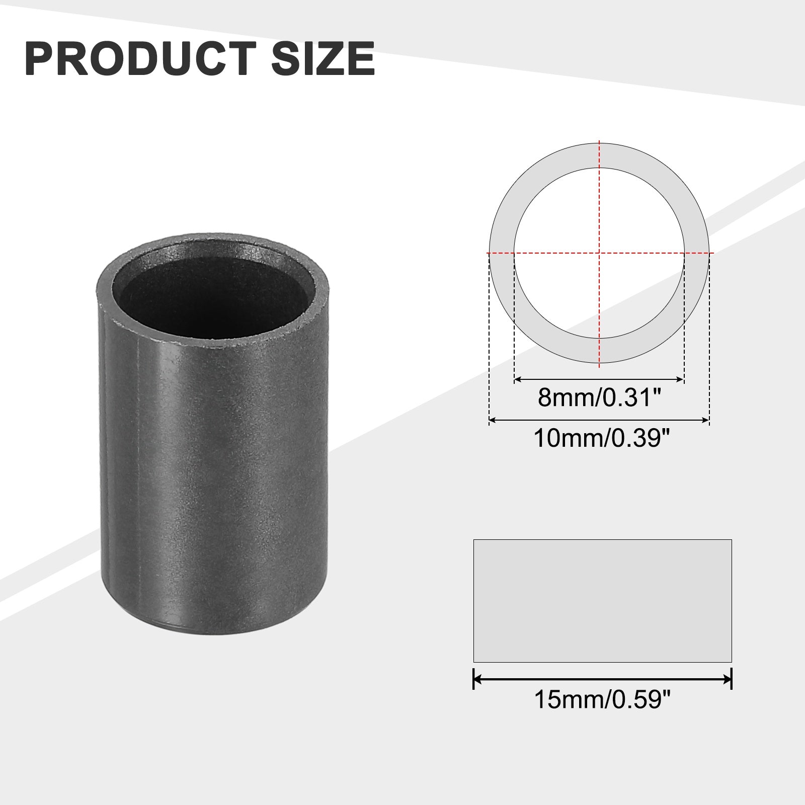 Uxcell 8Pcs Sleeve Bearing Plastic Bushings ID 8mm x OD 10mm x Length ...