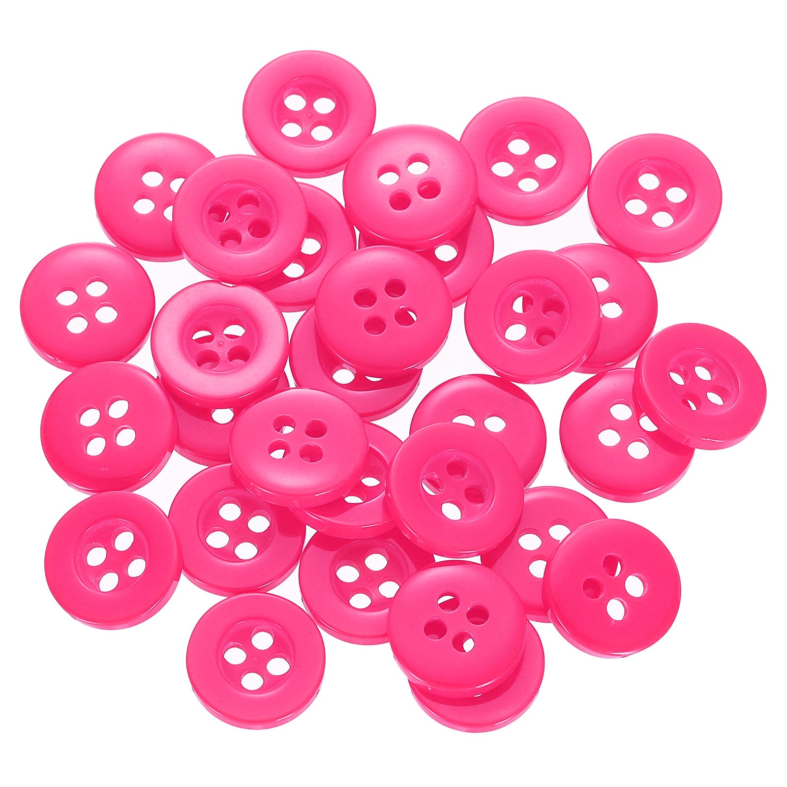 30pcs 16L Sewing Buttons 3/8"(10mm) Resin Round Flat 4-Hole Craft ...