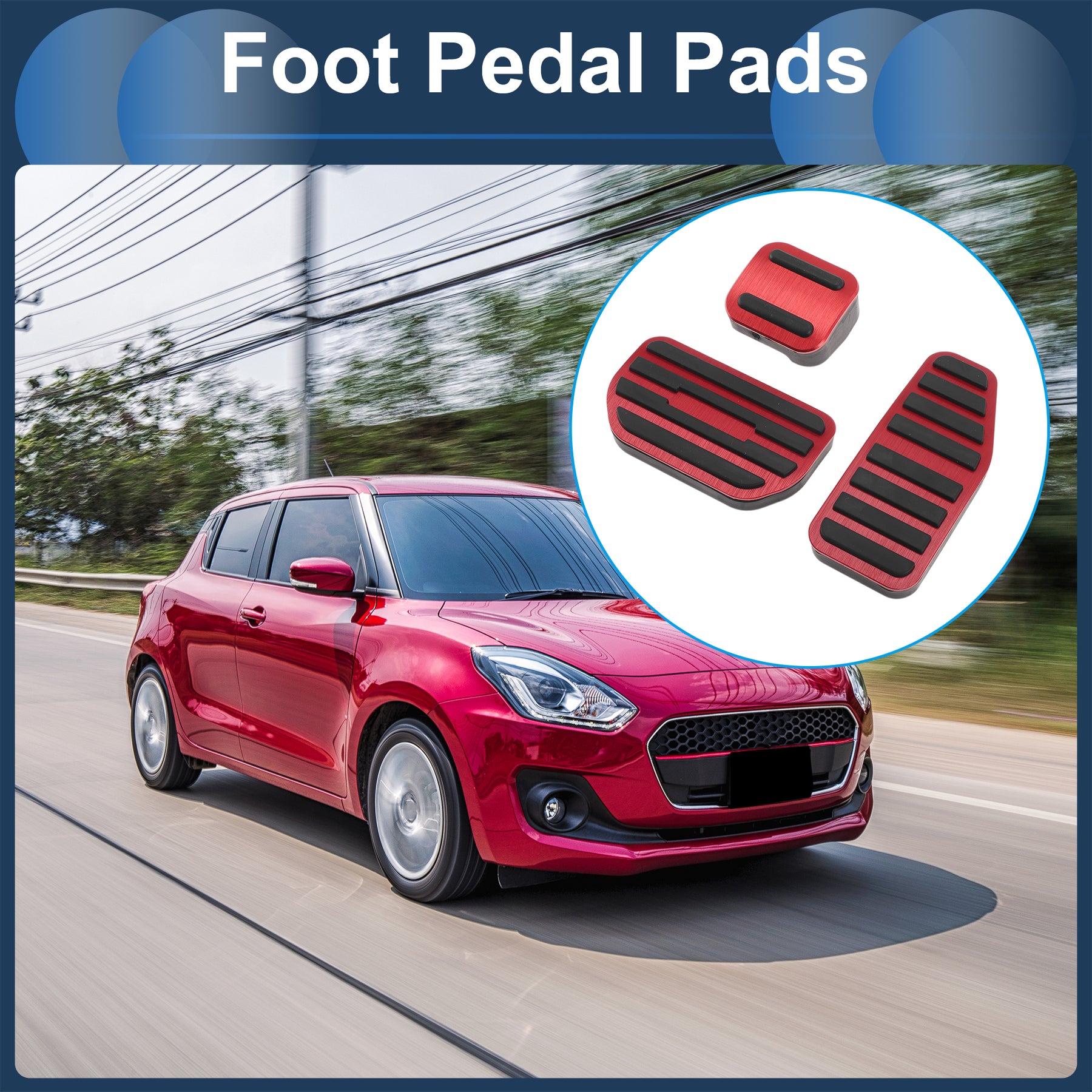 3 Pcs Automatic Foot Accelerator Pedal Covers for Suzuki Swift No Mark ...