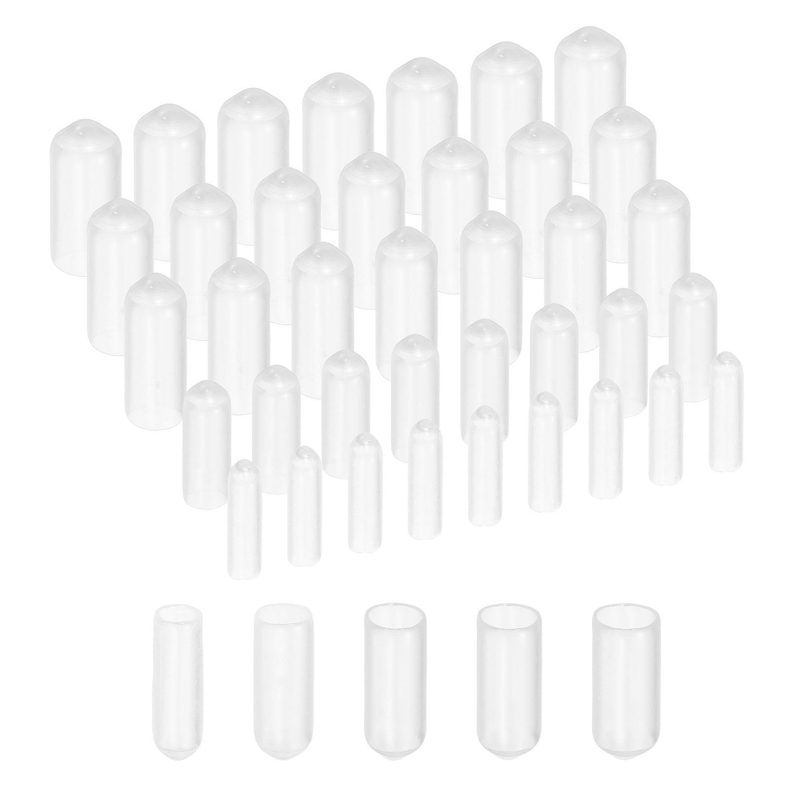 Uxcell 50pcs Round Rubber End Caps 2mm 3mm 4mm 5mm 6mm Clear | Harfington