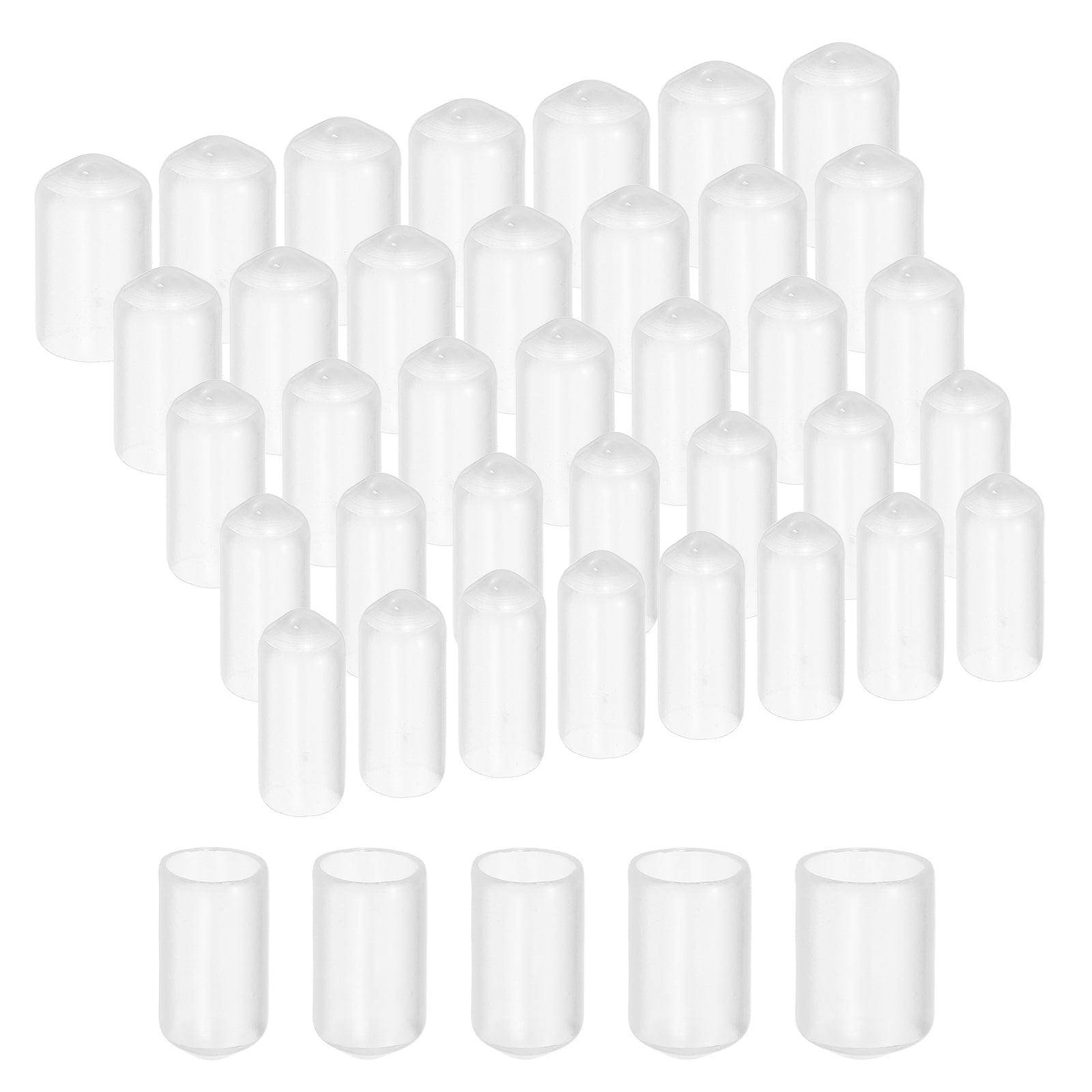 Uxcell 50pcs Round Rubber End Caps 9mm 10mm 11mm 12mm 13mm Clear ...