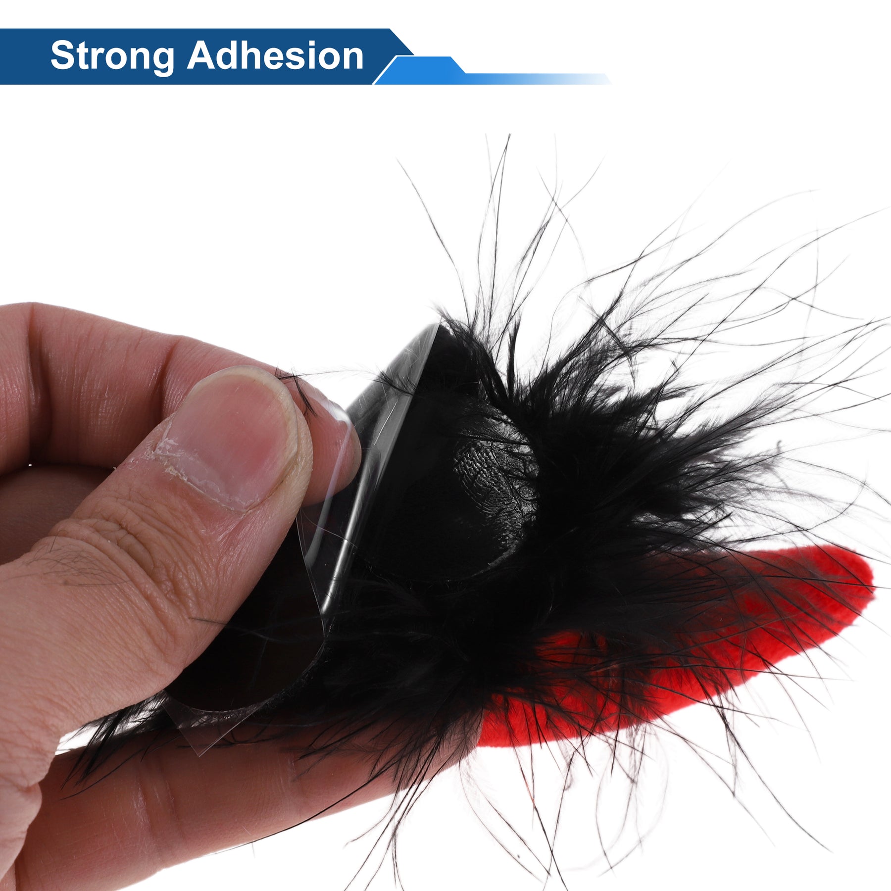 Motorcycle Helmet Accessories Decoration Red Black Plush Stickers 1 Set ...
